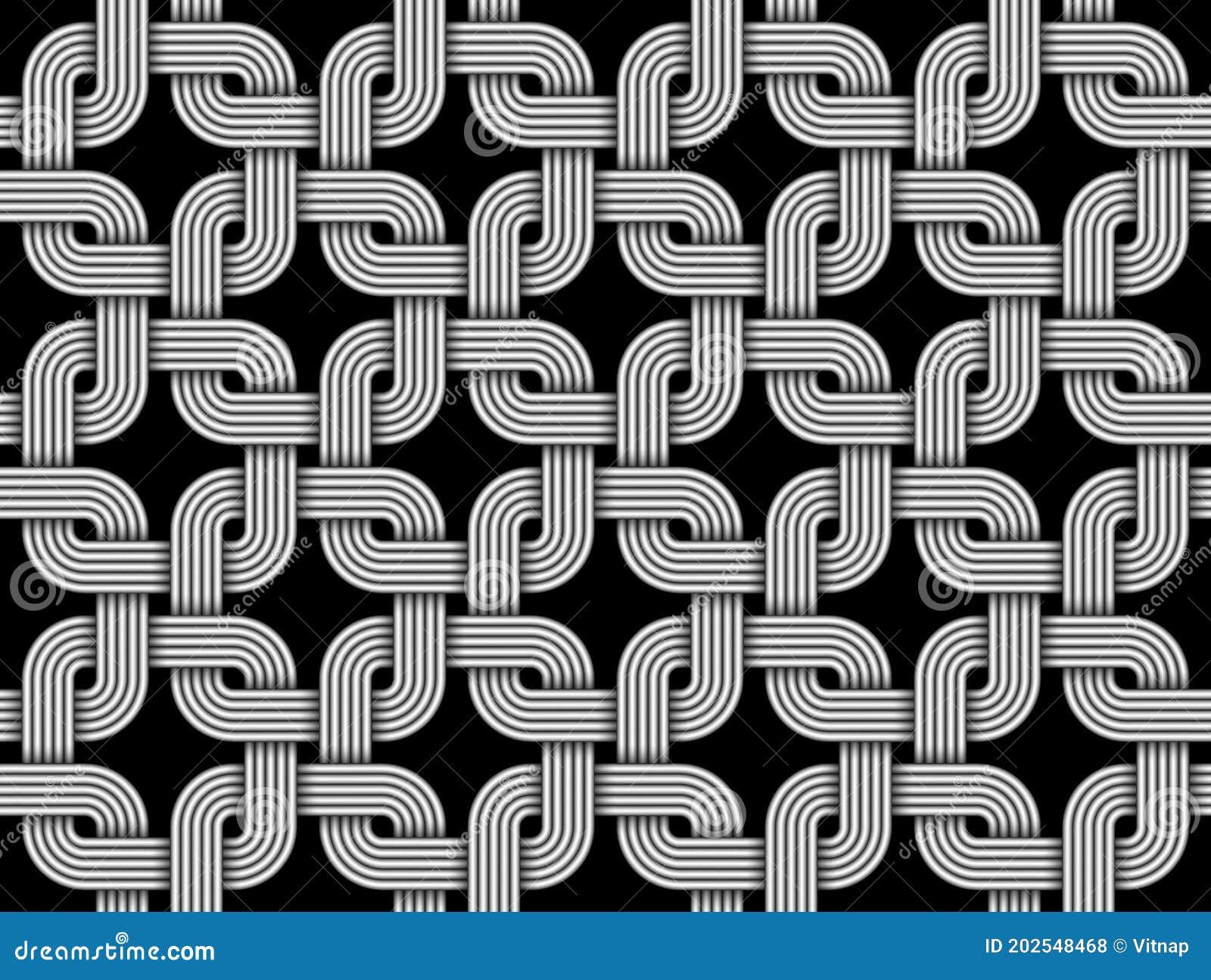 Vector Seamless Decorative Pattern of Woven Square Shaped Metallic ...