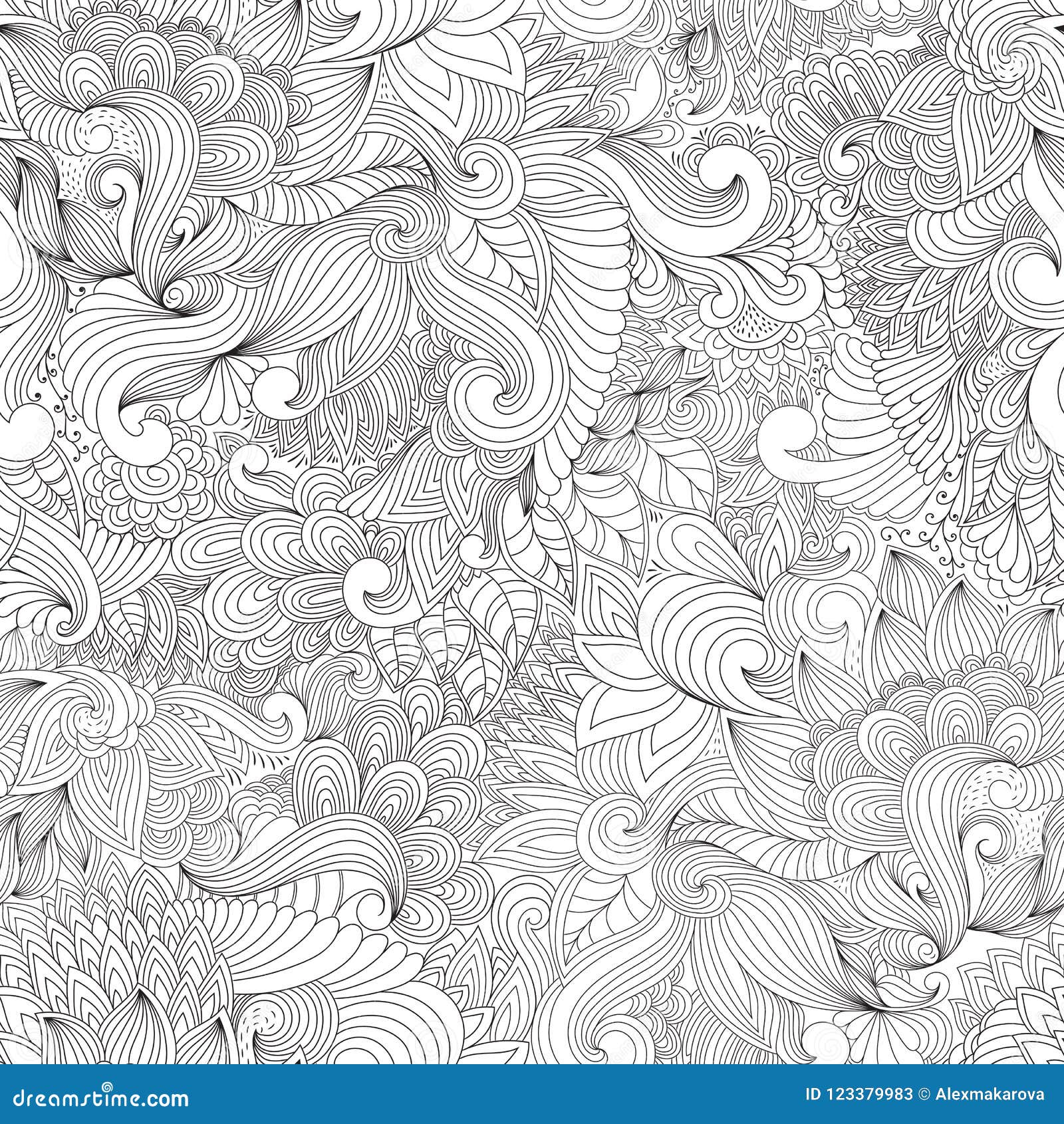 Vector Seamless Doodle Pattern Stock Vector - Illustration of tile ...