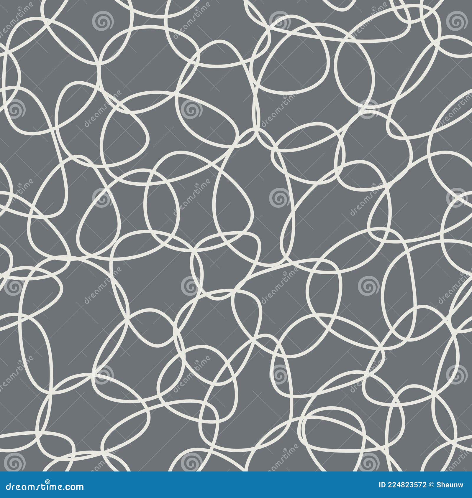 Vector Seamless Drawing Outline Pattern - Hand Drawn Endless Design ...