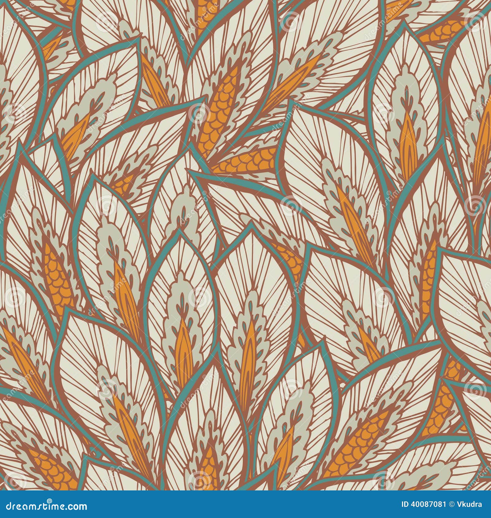 Vector Seamless Eastern Pattern. Stock Vector - Illustration of hand ...