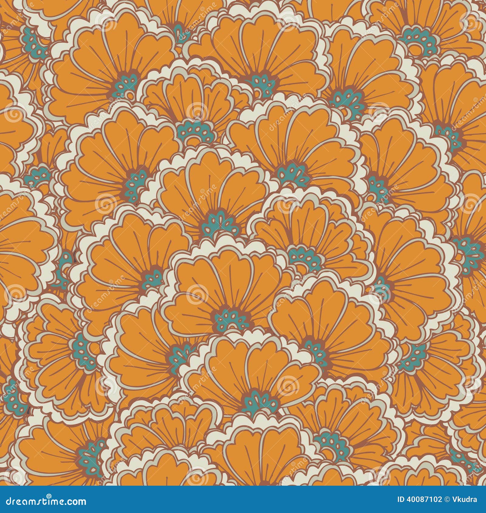 Seamless Eastern Floral Patterns Vector Illustration | CartoonDealer ...