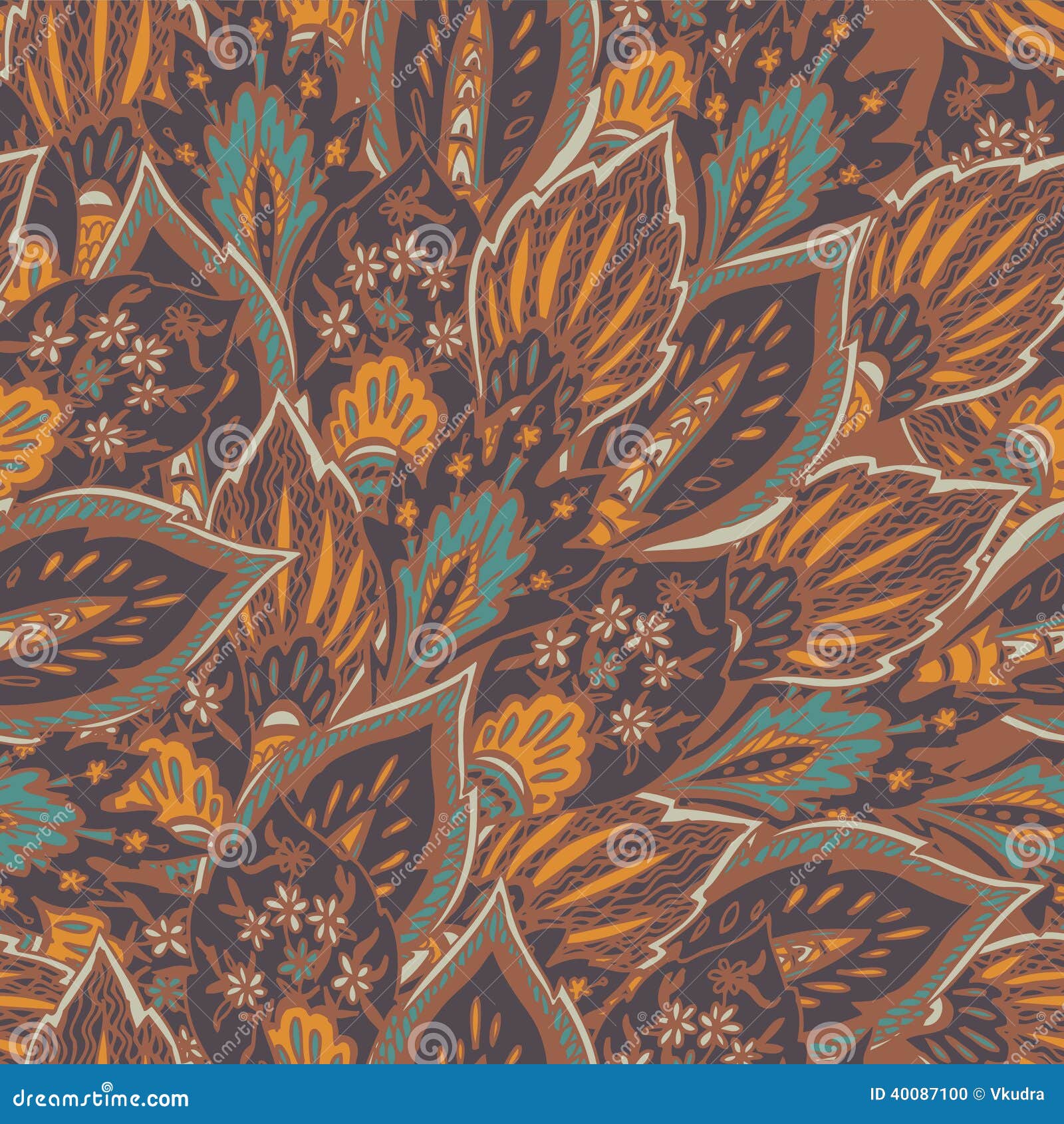 Vector Seamless Eastern Pattern. Stock Vector - Illustration of ...