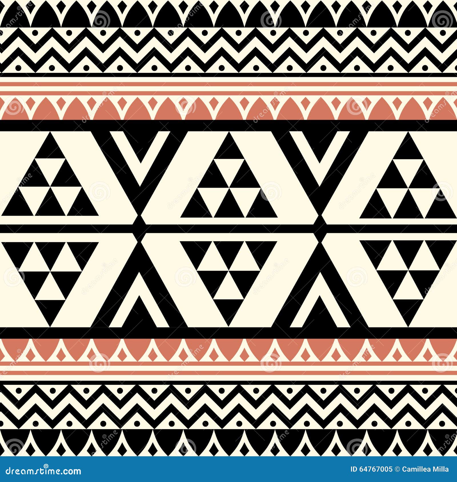 Vector Seamless Ethnic Background Stock Vector - Illustration of mosaic ...