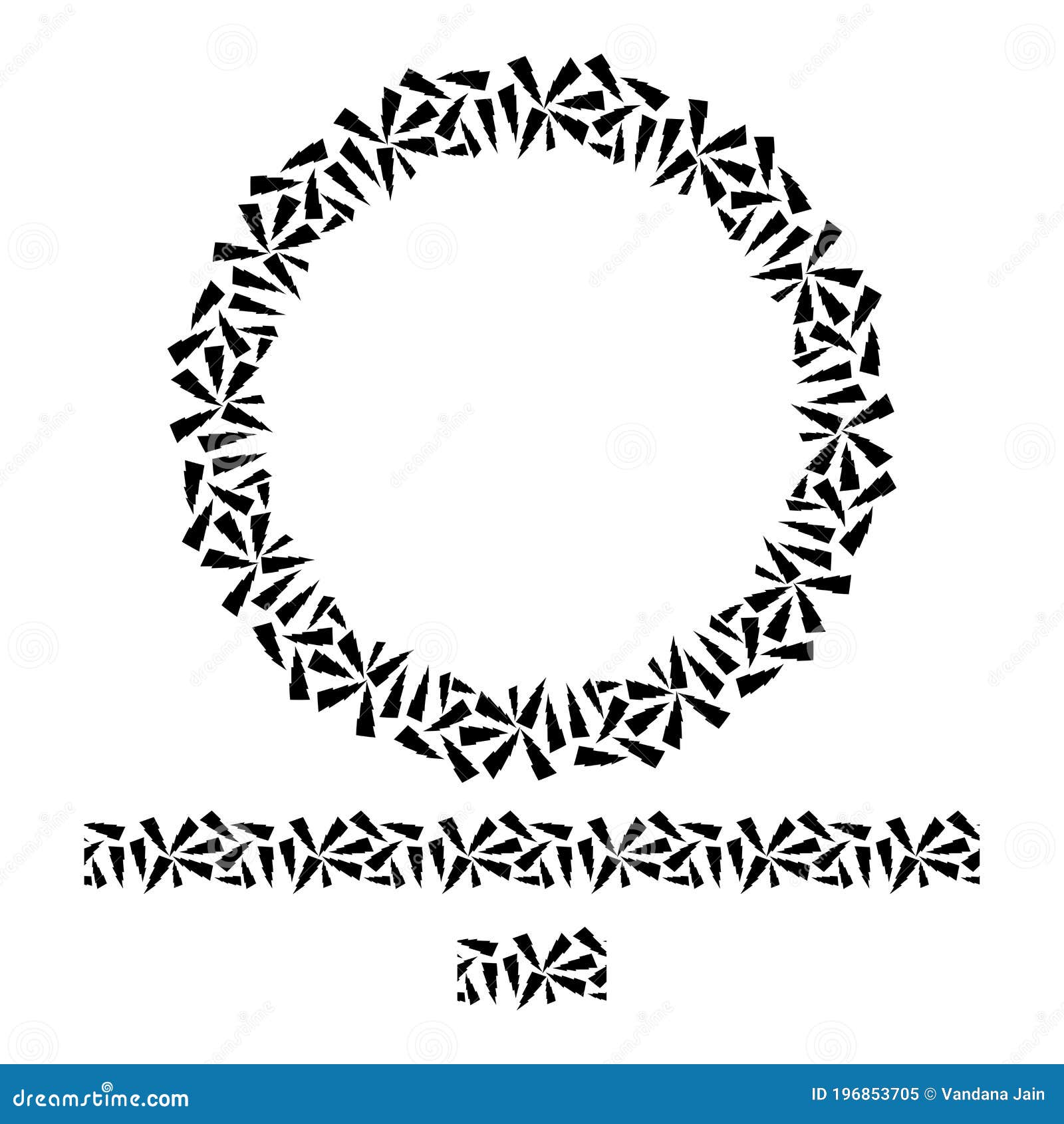 Vector Seamless Fancy Design Border Triangle.Vector Seamless Fancy ...