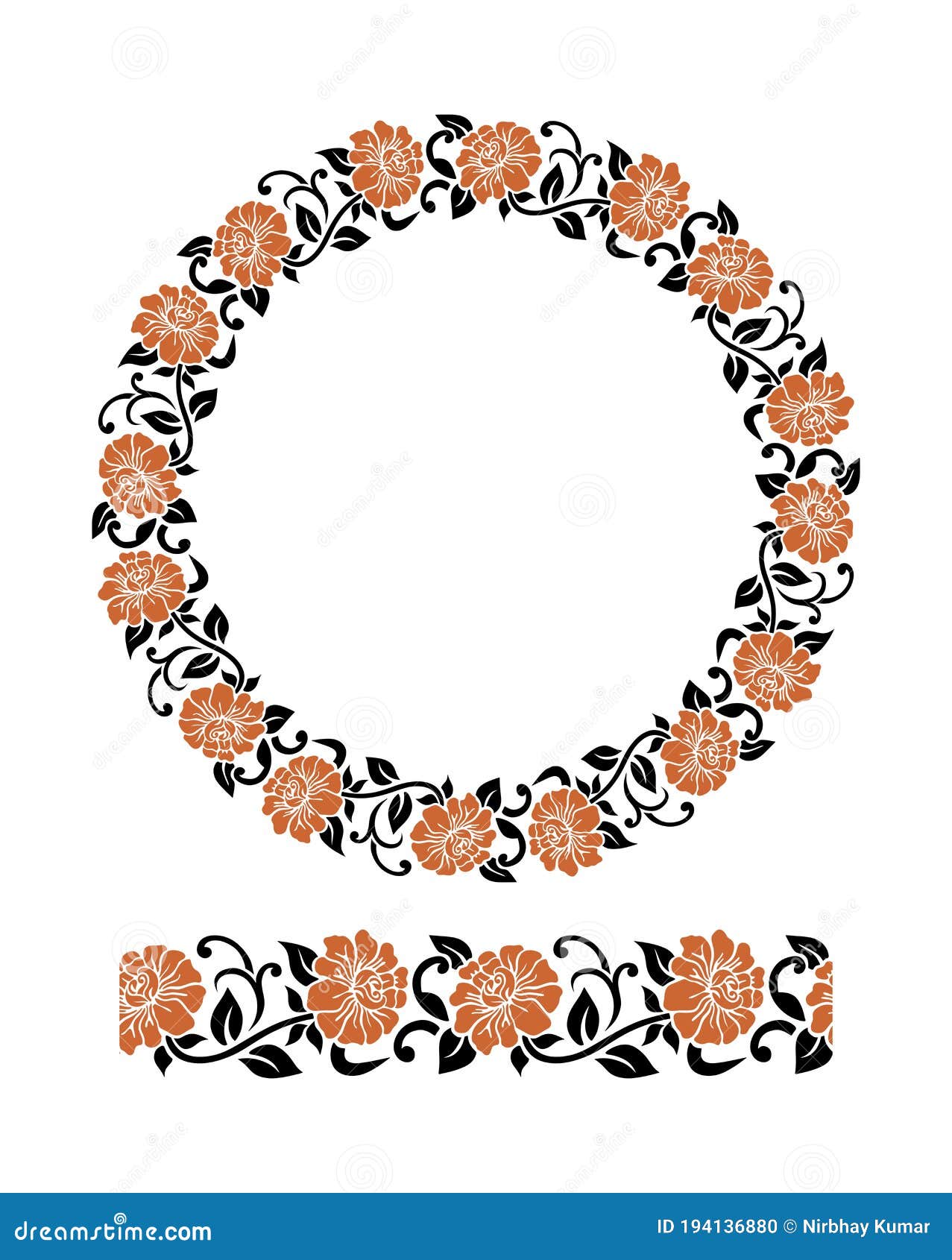Vector Seamless Fancy Floral Border Stock Vector - Illustration of ...
