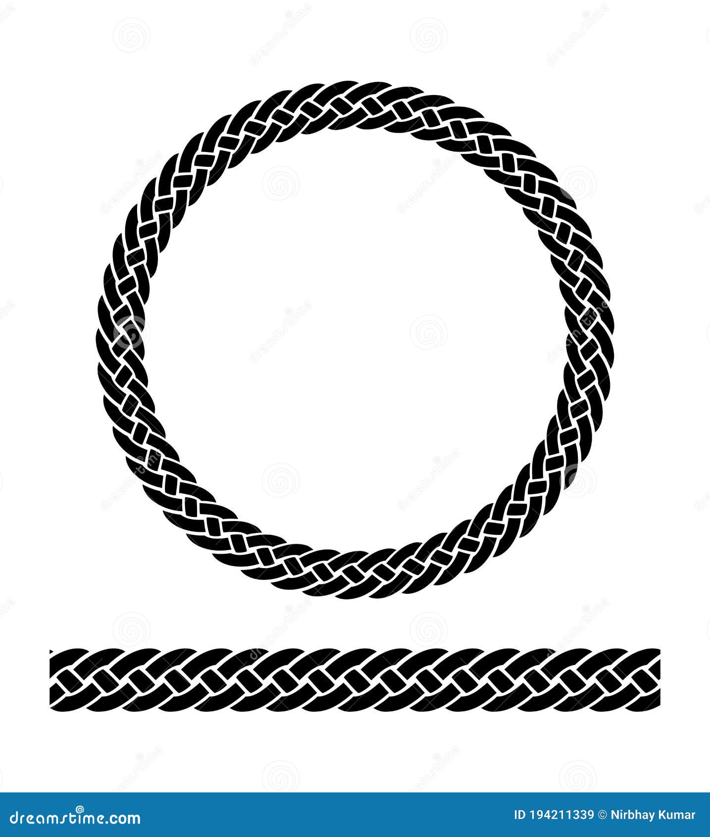 Vector Seamless Fancy Rope Border Stock Vector - Illustration of ...