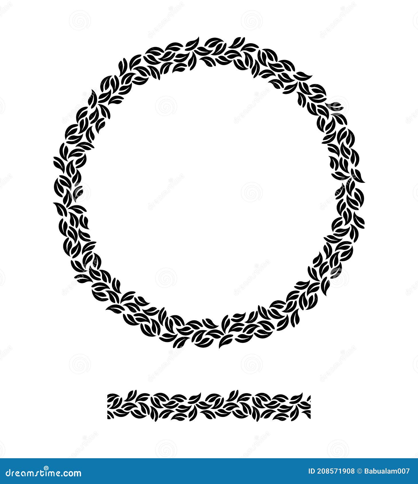 Vector Seamless Fancy Leaf Design Border Stock Vector - Illustration of ...