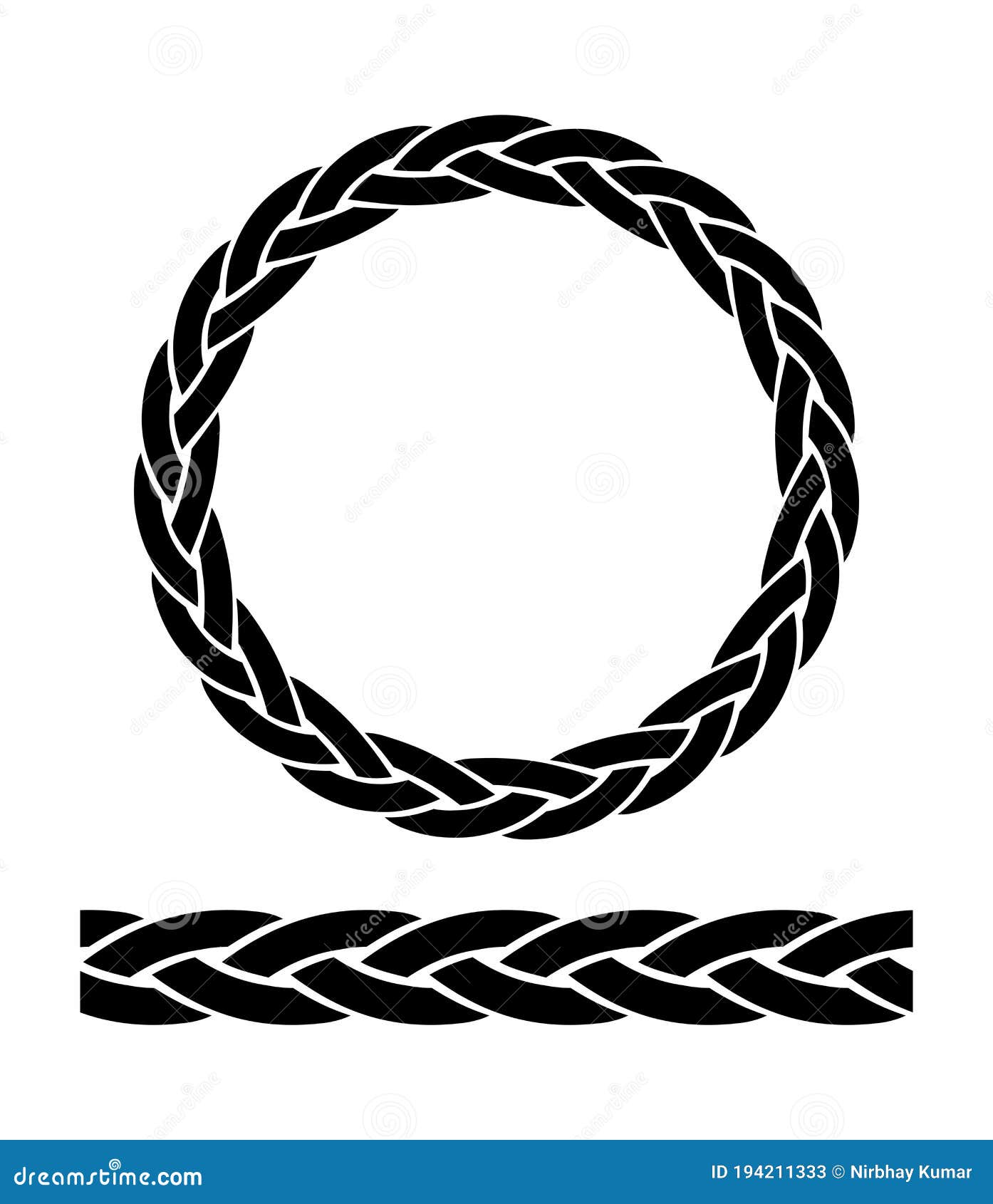 Vector Seamless Fancy Rope Border Stock Vector - Illustration of ...