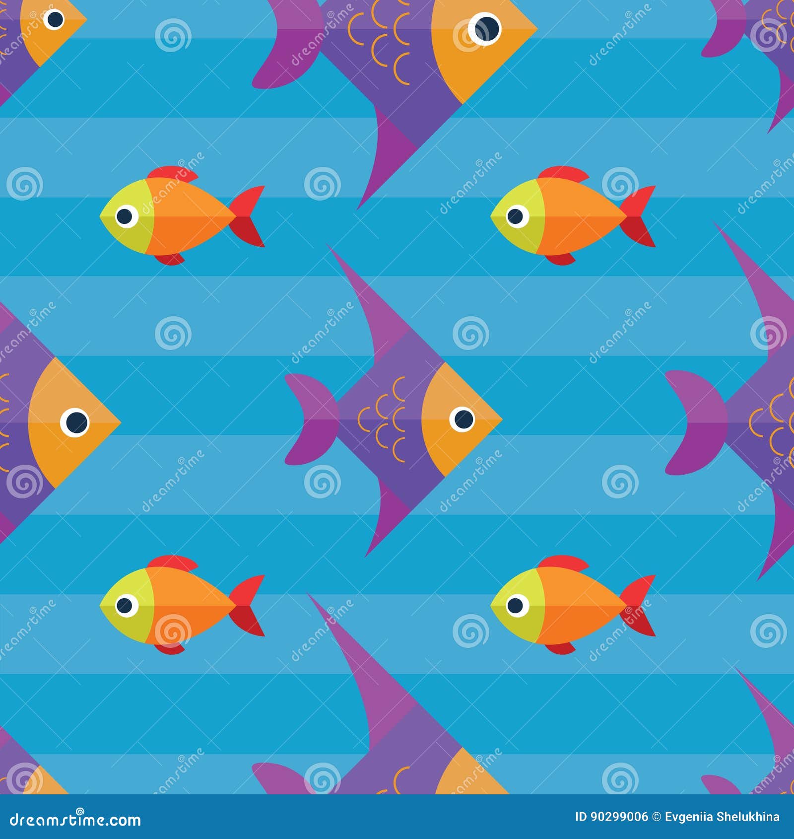 Vector Seamless Fish Pattern. Ocean or Aquarium Background Stock Vector ...
