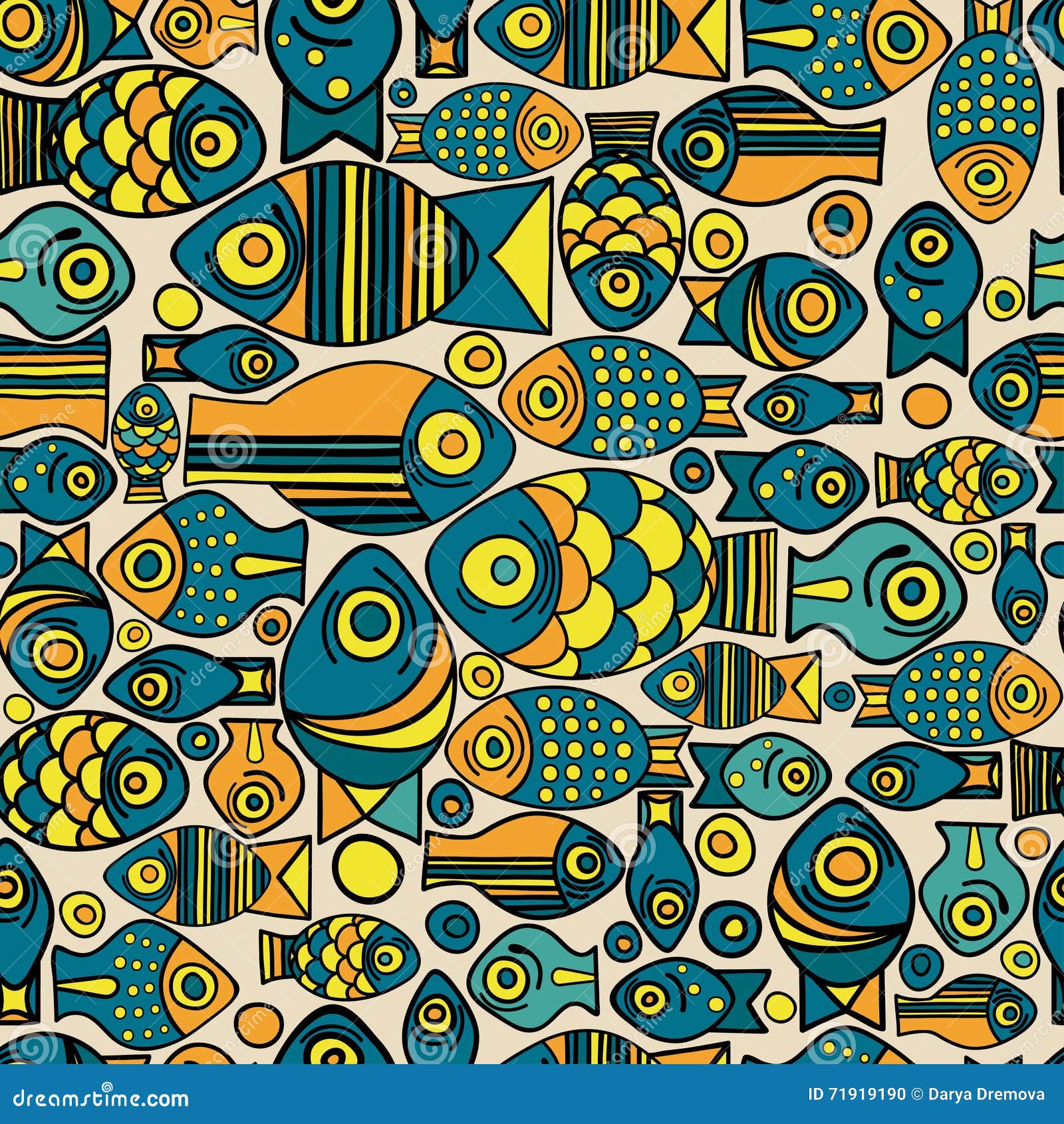 Vector Seamless Fish Pattern Stock Vector - Illustration of aqua ...