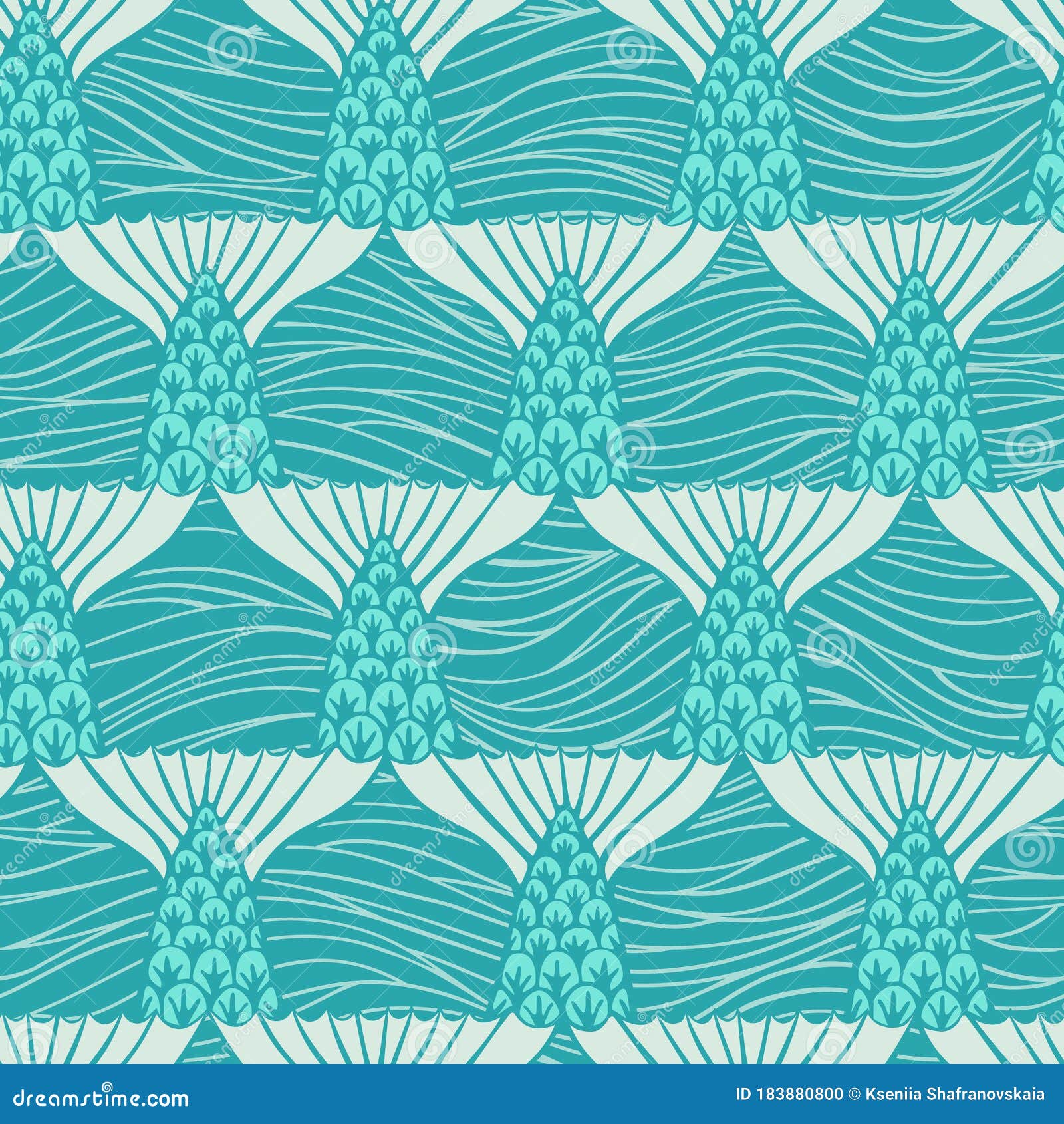 Vector Seamless Fishtail Stylization Pattern Stock Vector ...