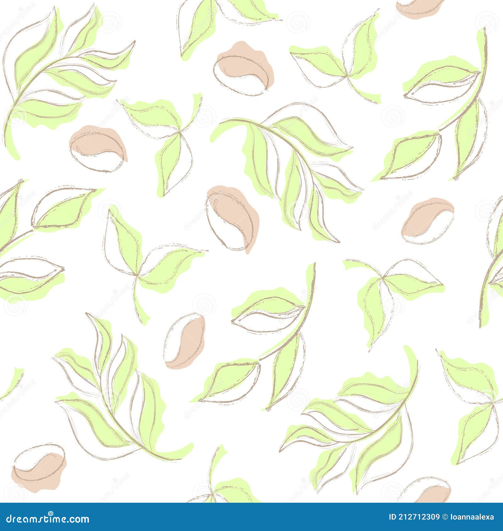 Vector Seamless Floral Coffee and Tea Texture Stock Vector ...