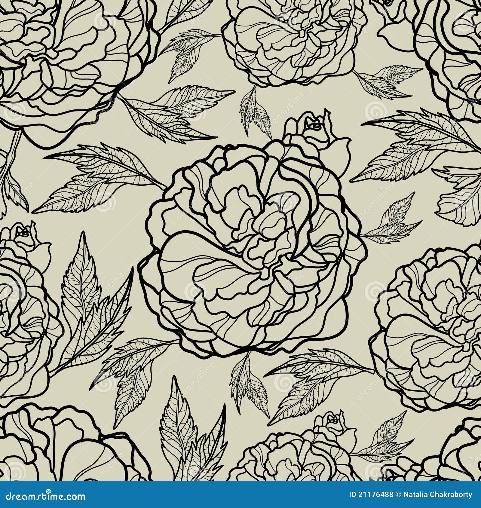 Vector Seamless Floral Pattern Stock Vector - Illustration of curve ...