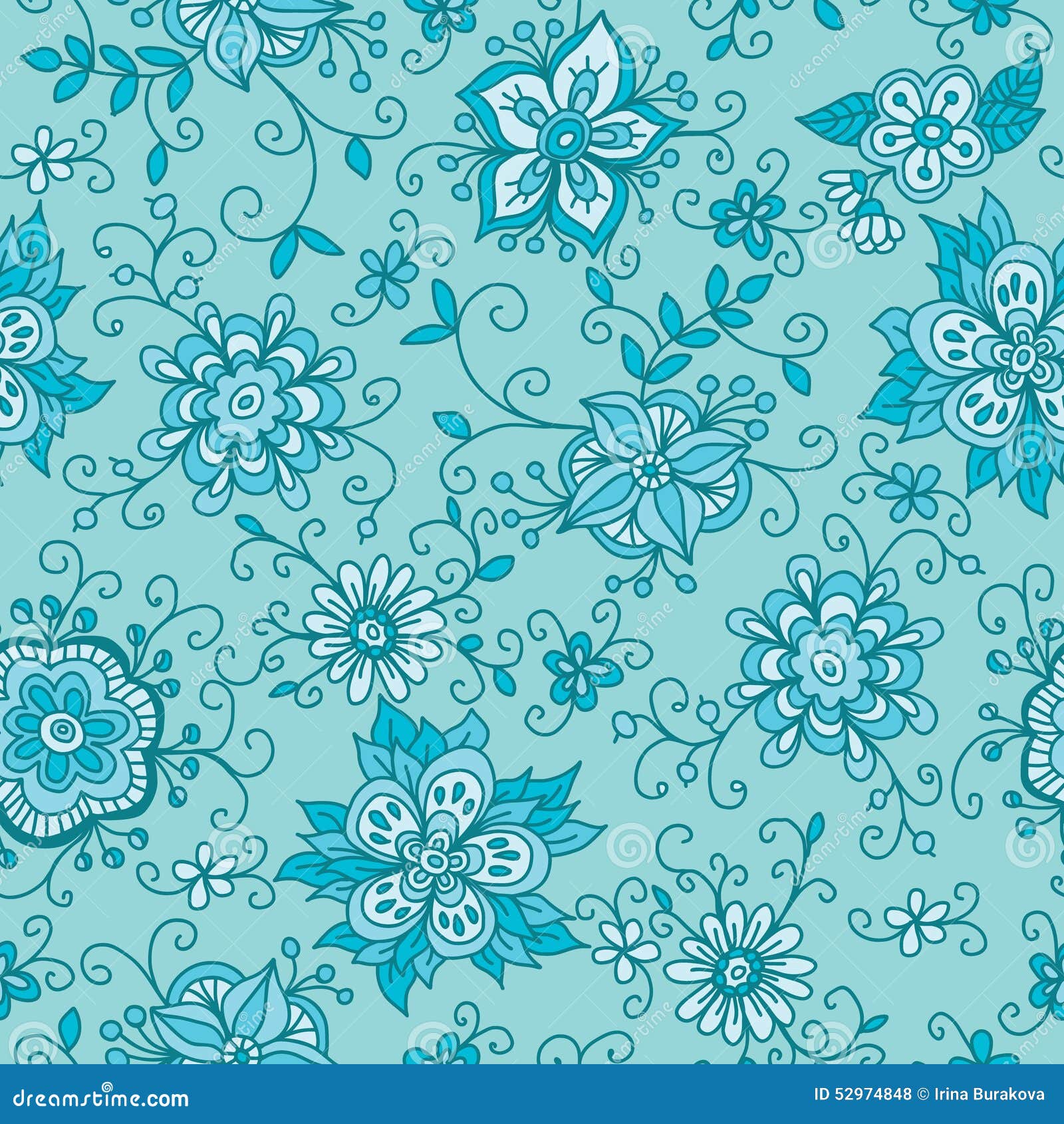 Vector Seamless Floral Pattern. Stock Illustration - Illustration of ...