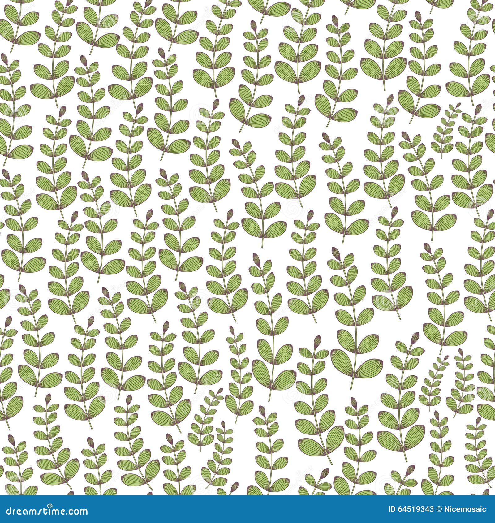 Vector Seamless Floral Pattern with Branch and Leaf. Stock Vector ...