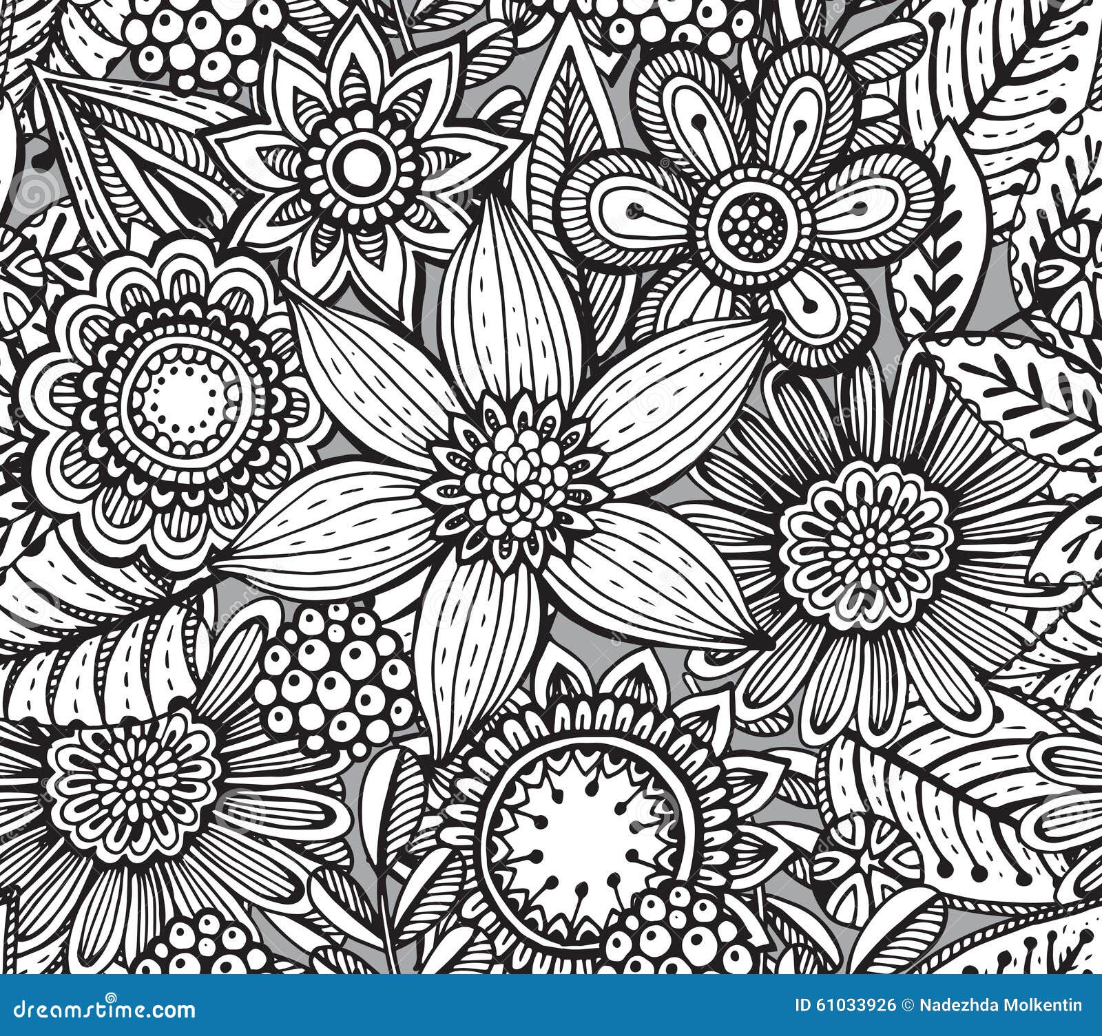 Vector Seamless Floral Pattern with Fancy Flowers. Stock Illustration ...