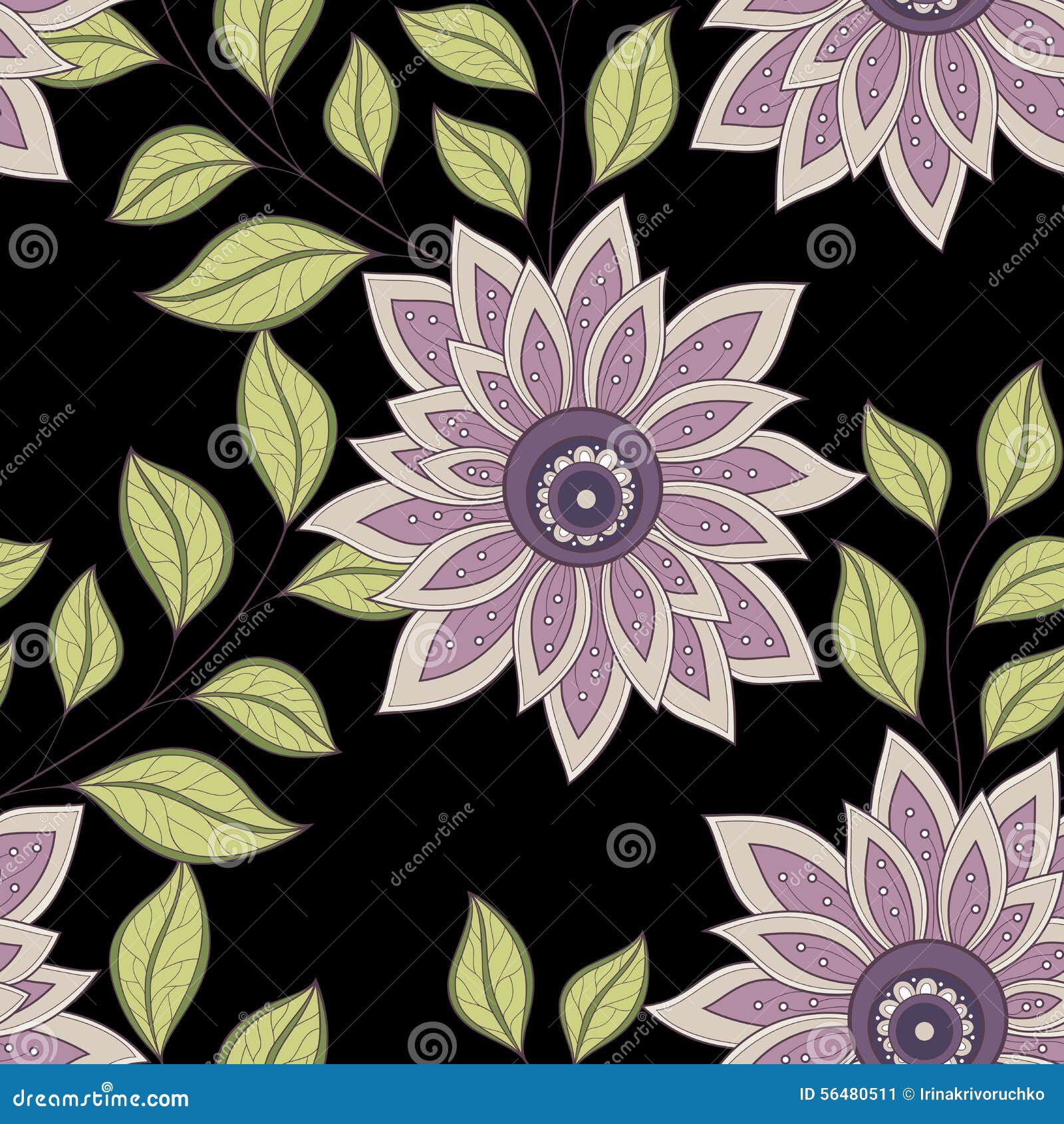 Vector Seamless Floral Pattern Stock Vector - Illustration of ...