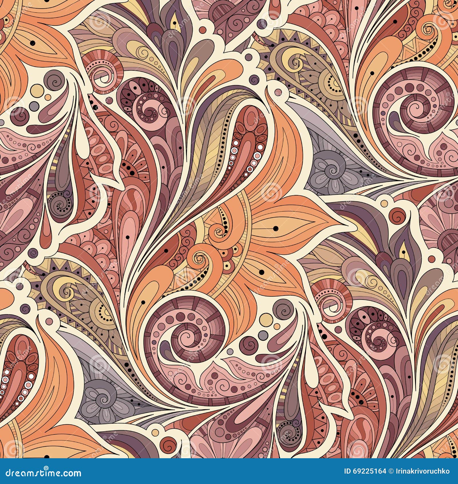 Vector Seamless Floral Pattern Stock Vector - Illustration of flora ...