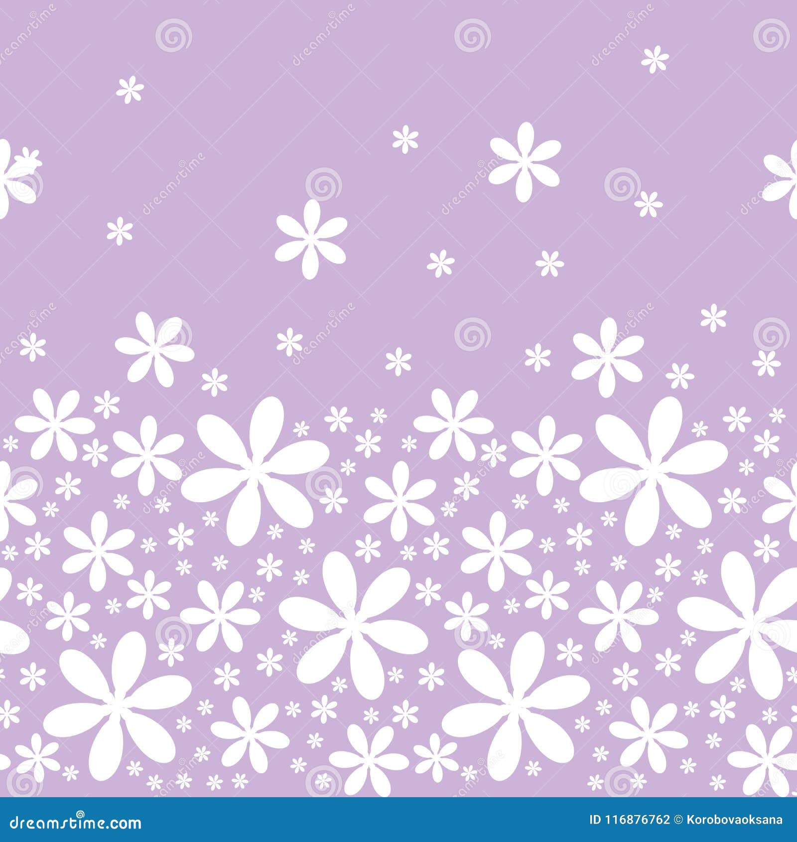 Seamless Floral Pattern, Lilac and White Stock Illustration ...