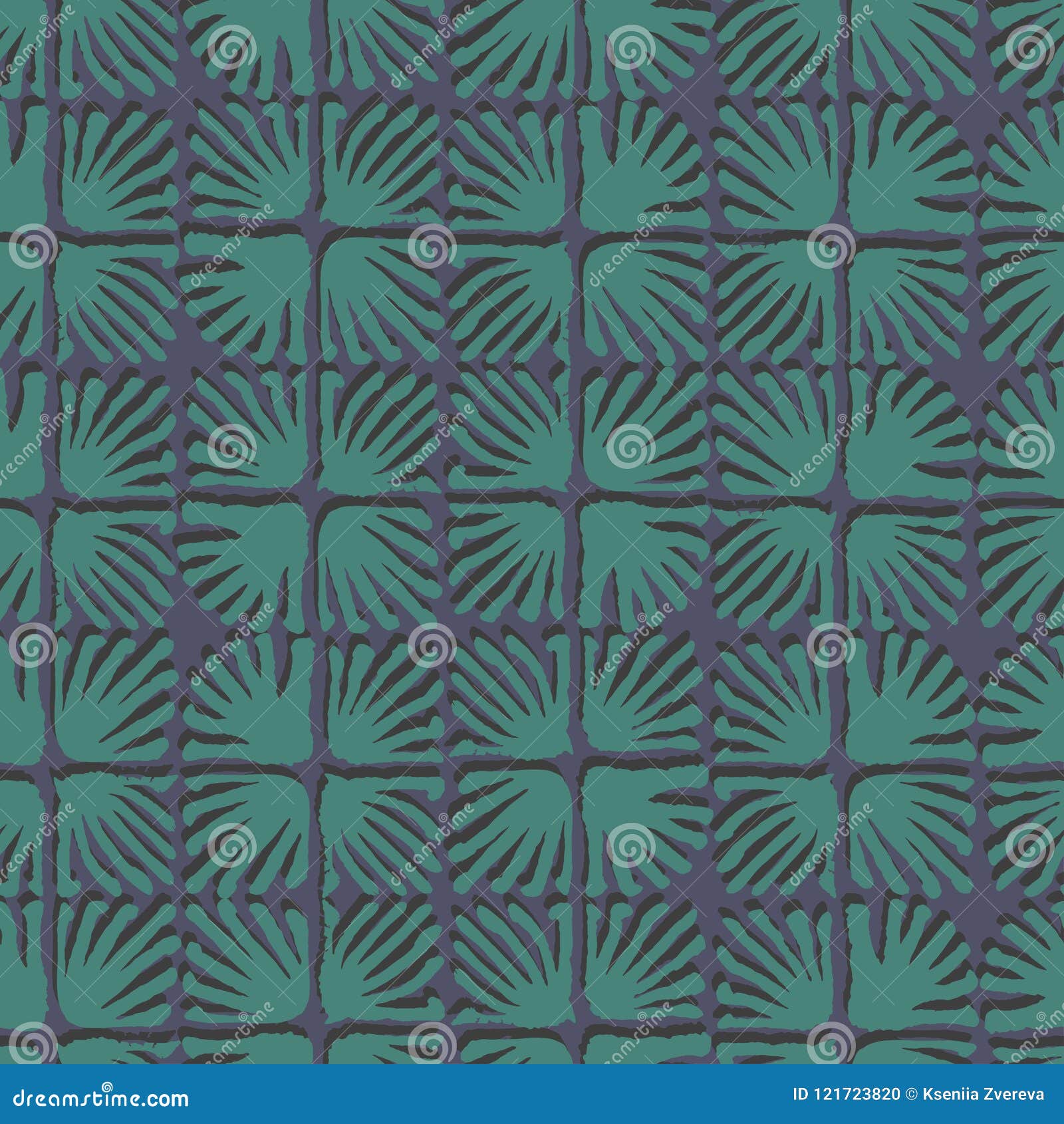 Vector Seamless Floral Square Tile Green Pattern Stock Vector ...