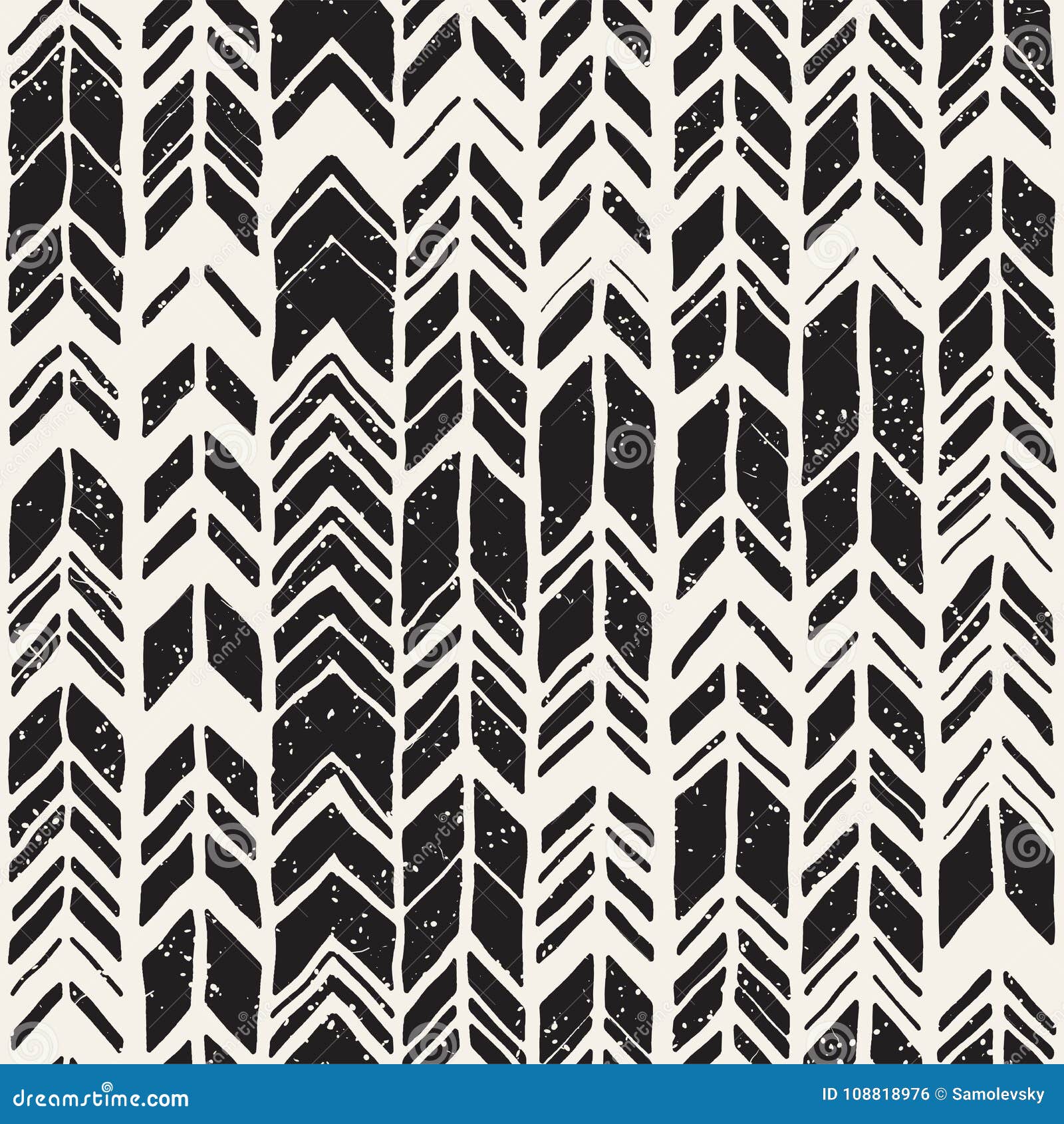 Vector Seamless Freehand Pattern. Doodle Monochrome Print Hand Drawn ...