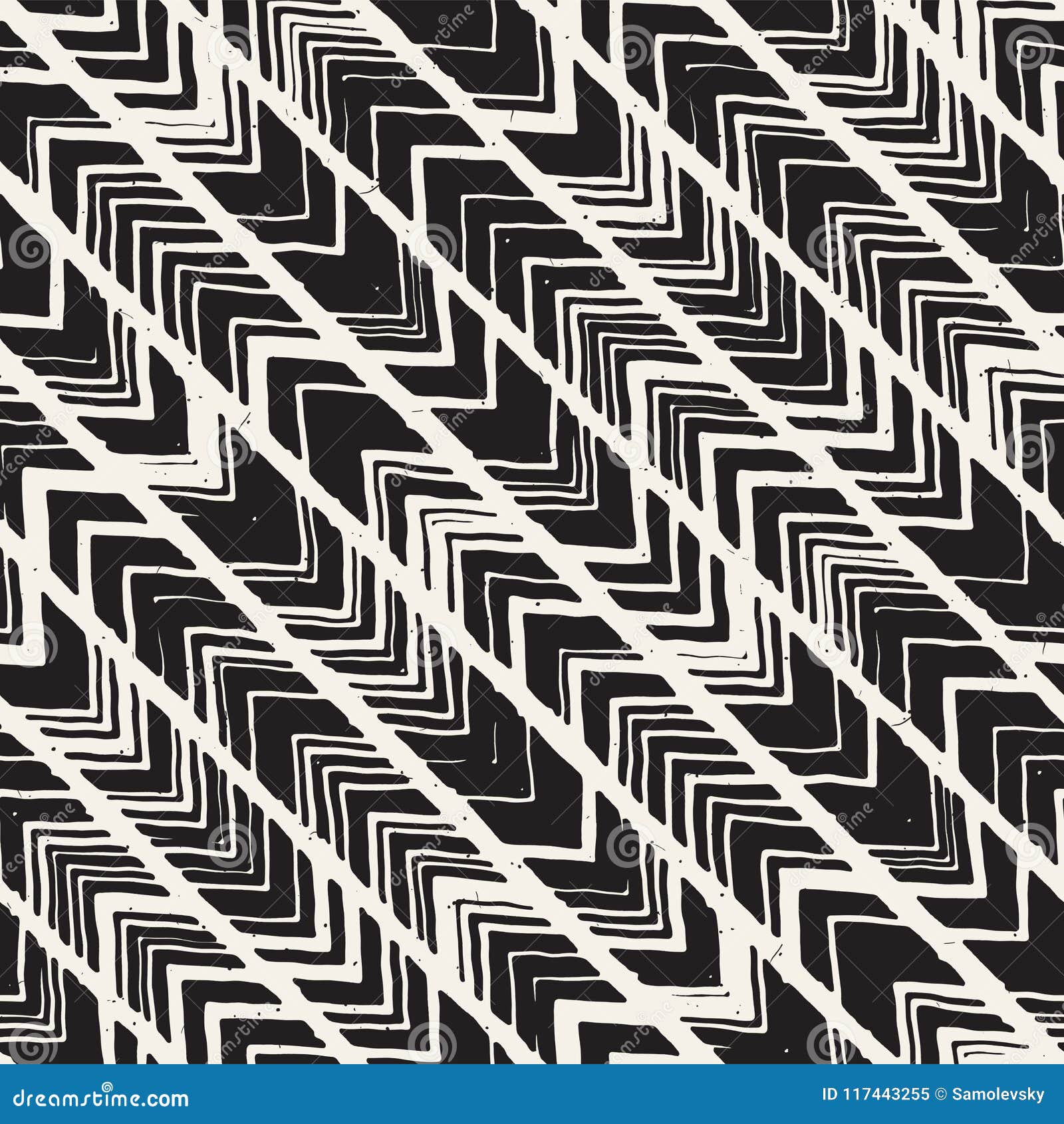 Vector Seamless Freehand Pattern. Doodle Monochrome Print with Hand ...