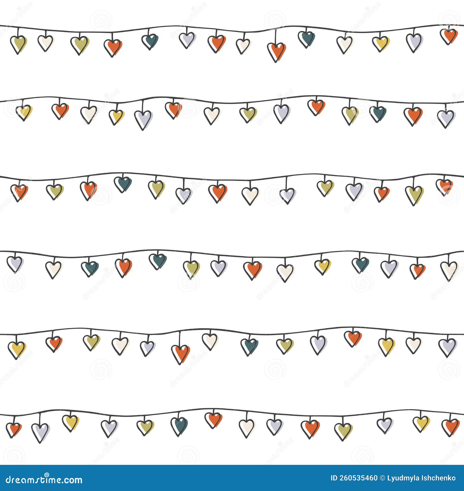 Abstract Background from Cute Doodle Hearts, Seamless Pattern Stock ...