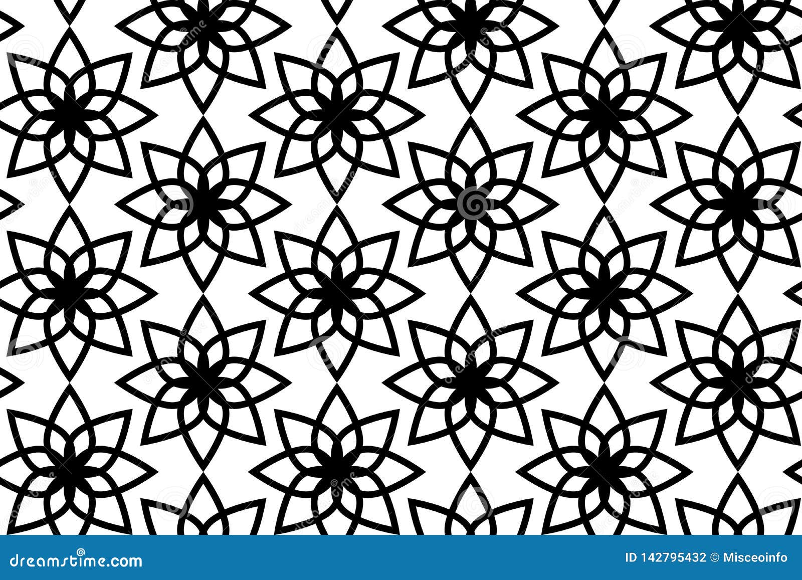 Vector Seamless Geometric Flower Pattern. Stock Illustration ...