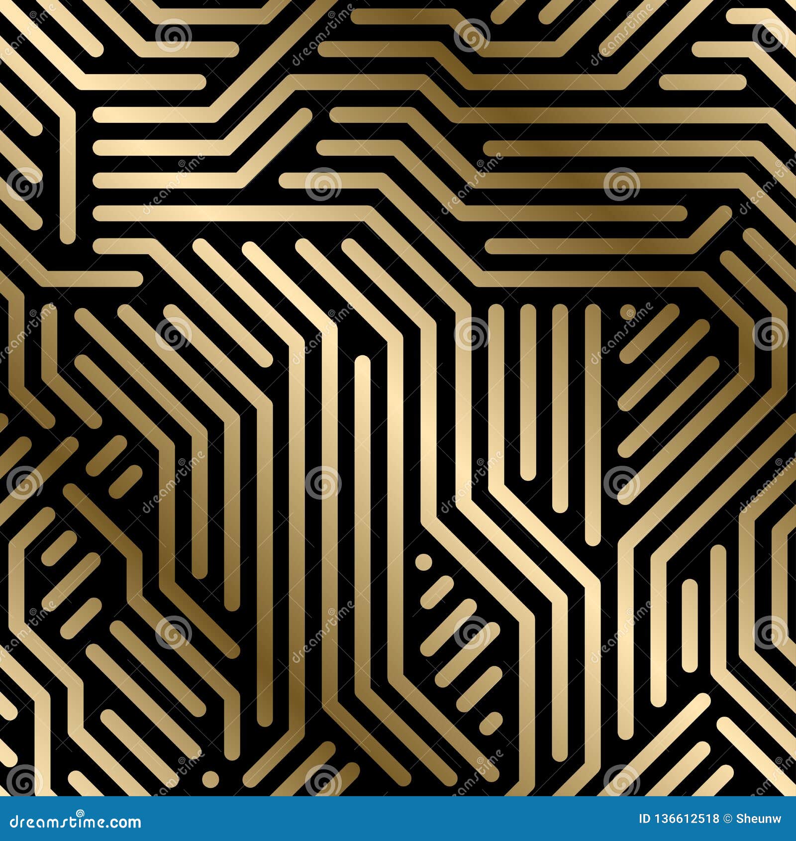 Vector Seamless Geometric Luxury Pattern - Techno Style. Creative ...