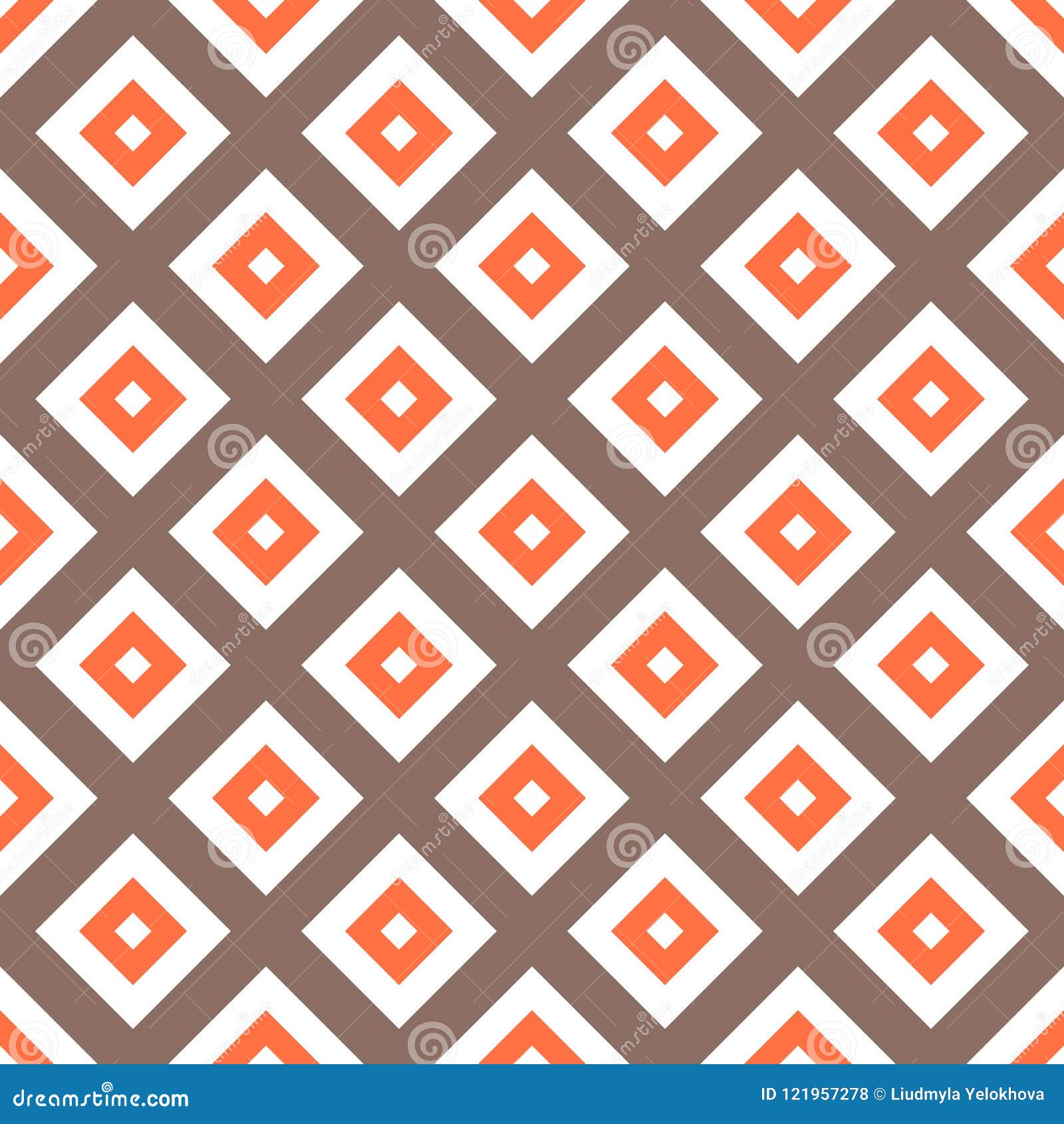 Vector Seamless Geometric Pattern with Brown and Orange Rhombus Stock ...