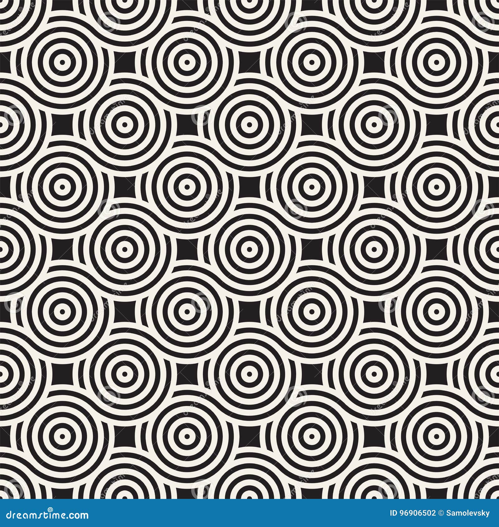 Vector Seamless Geometric Pattern Composed with Circles and Lines ...