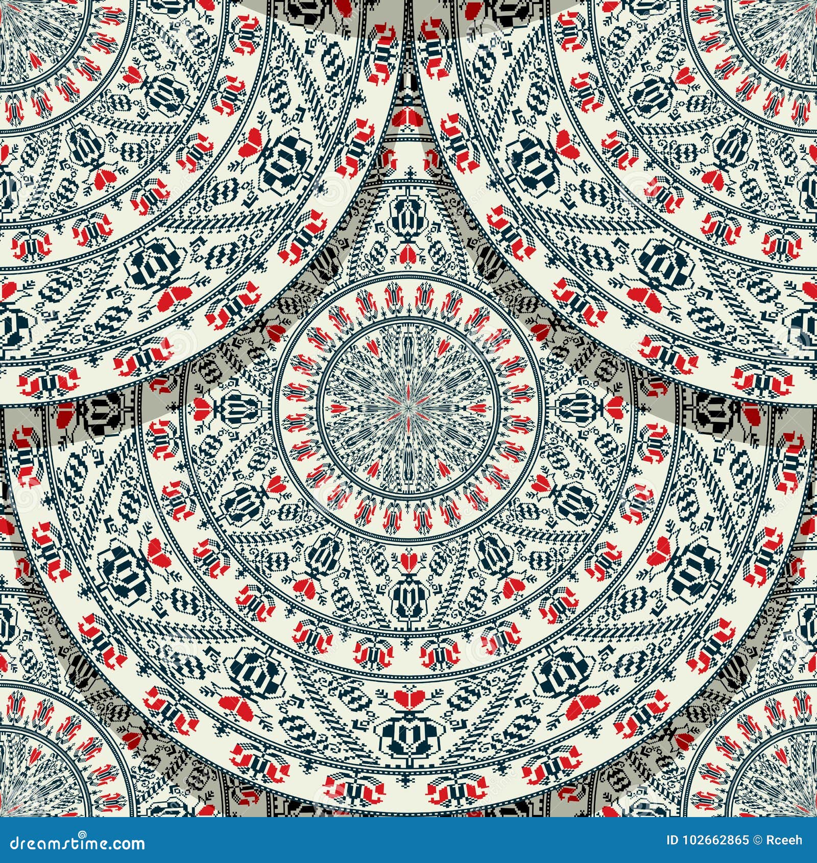 Seamless Folk Romanian Tile Stock Vector - Illustration of ethnic ...