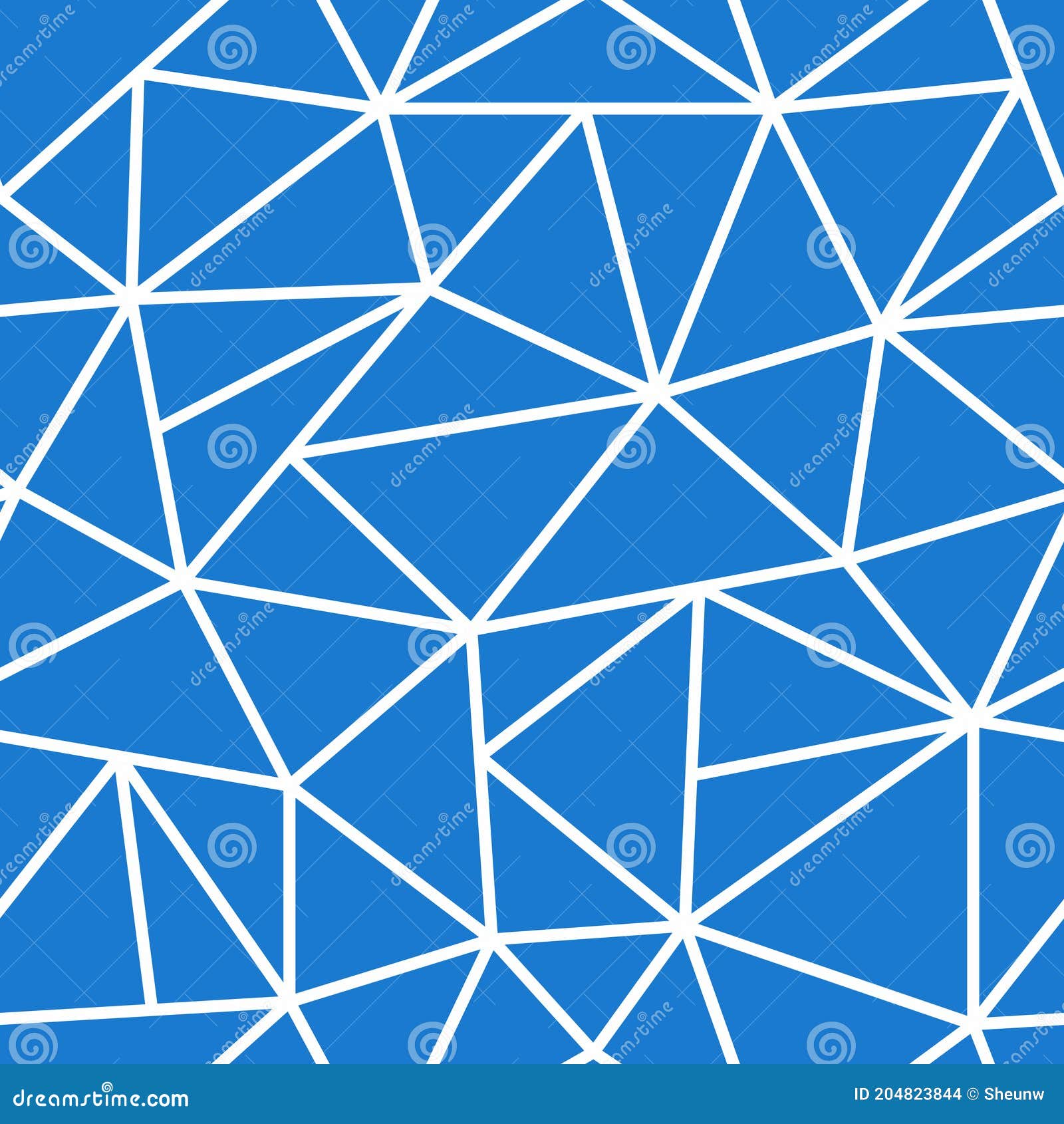 Vector Seamless Geometric Pattern - Endless Triangle Texture. Blue ...
