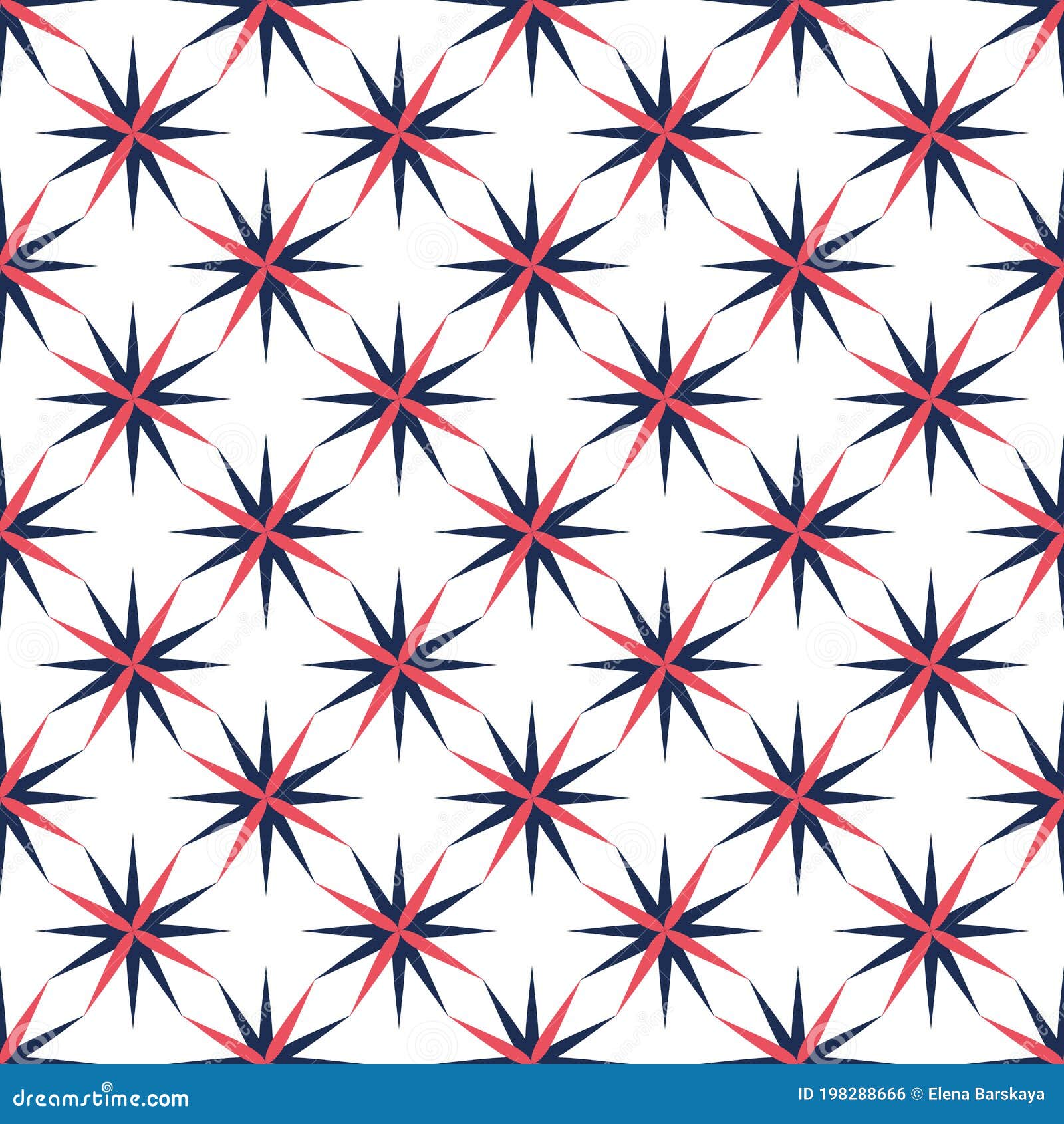 Vector Seamless Geometric Pattern in the Form of Stars Stock Vector ...