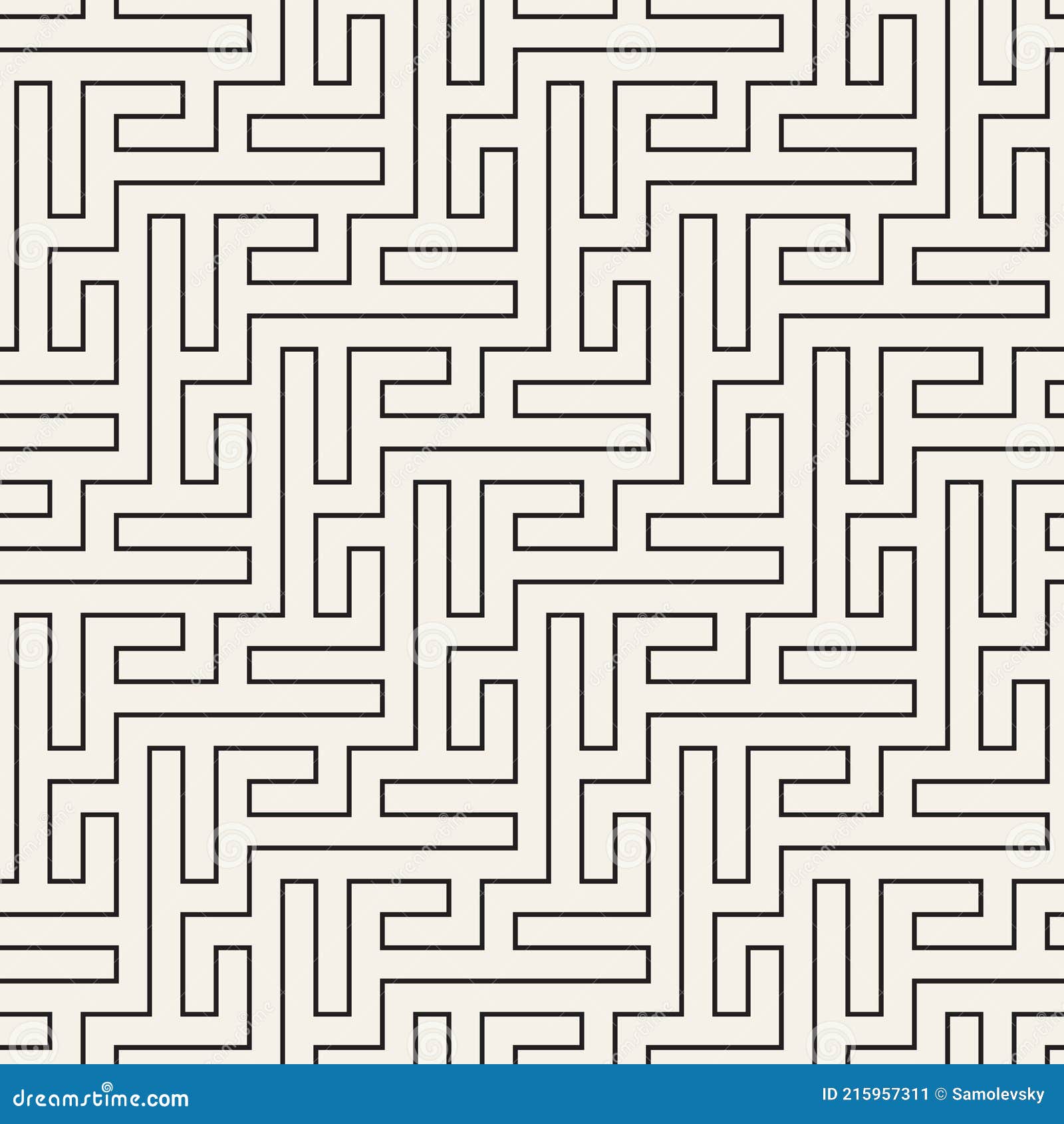 Vector Seamless Geometric Pattern. Irregular Linear Grid. Chaotic Maze Lines Texture. Stock ...