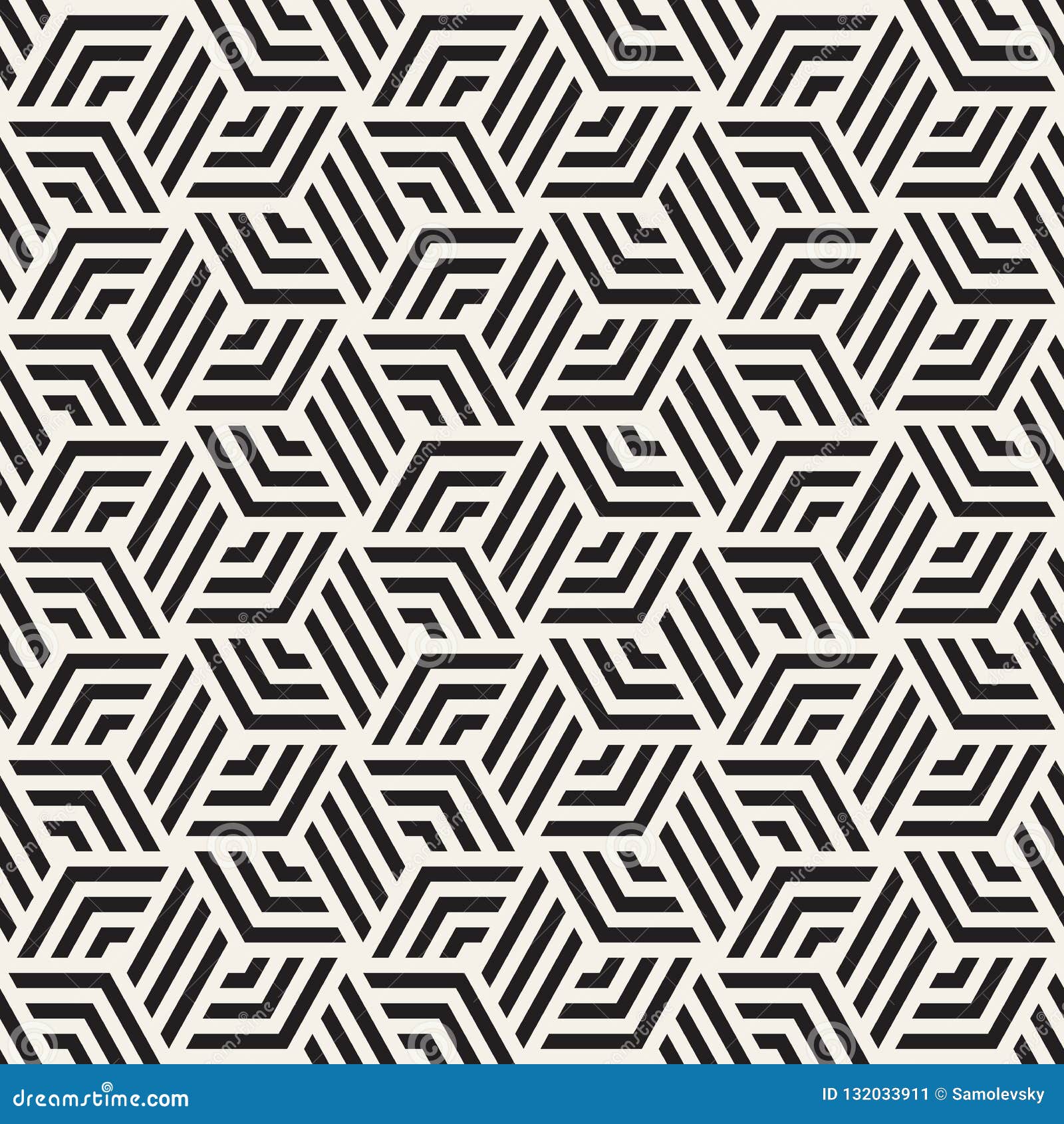 Vector Seamless Geometric Pattern. Simple Abstract Lines Lattice Stock ...