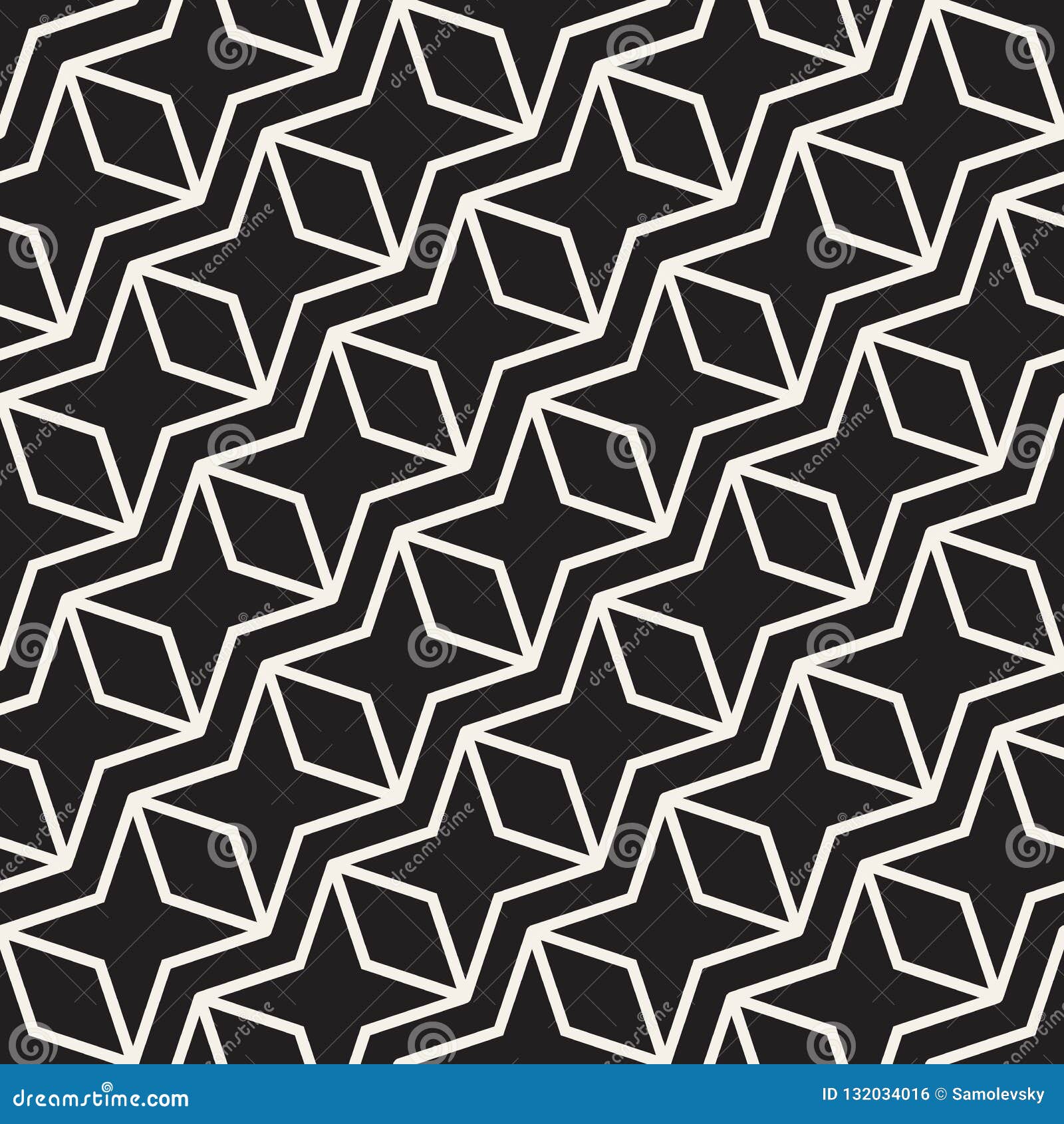 Vector Seamless Geometric Pattern. Simple Abstract Lines Lattice Stock Vector - Illustration of ...