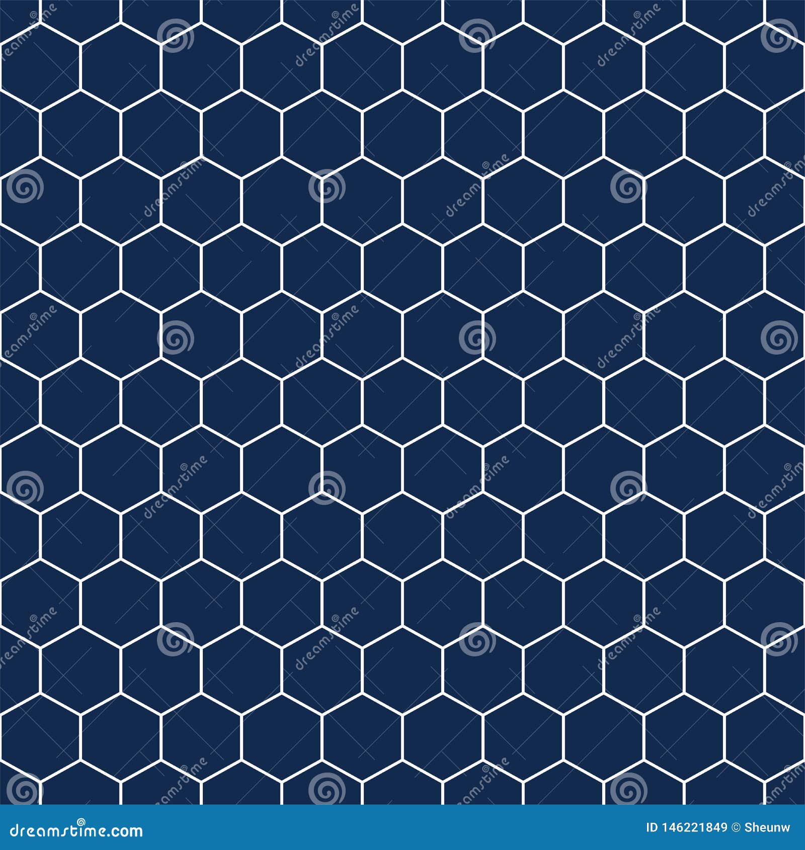 Vector Seamless Geometric Pattern - Simple Design, Decorative Hexagon ...