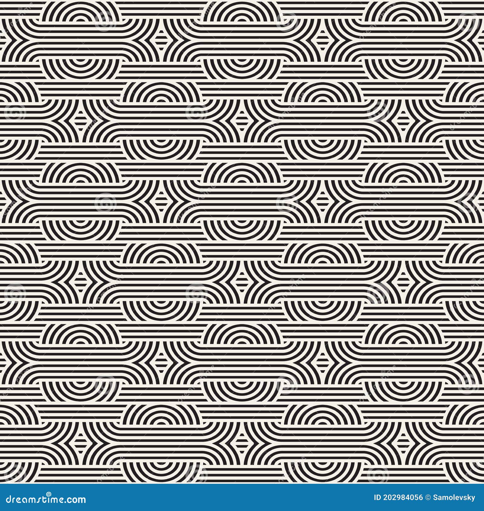 Interwoven Lines Seamless Pattern Vector Illustration | CartoonDealer ...