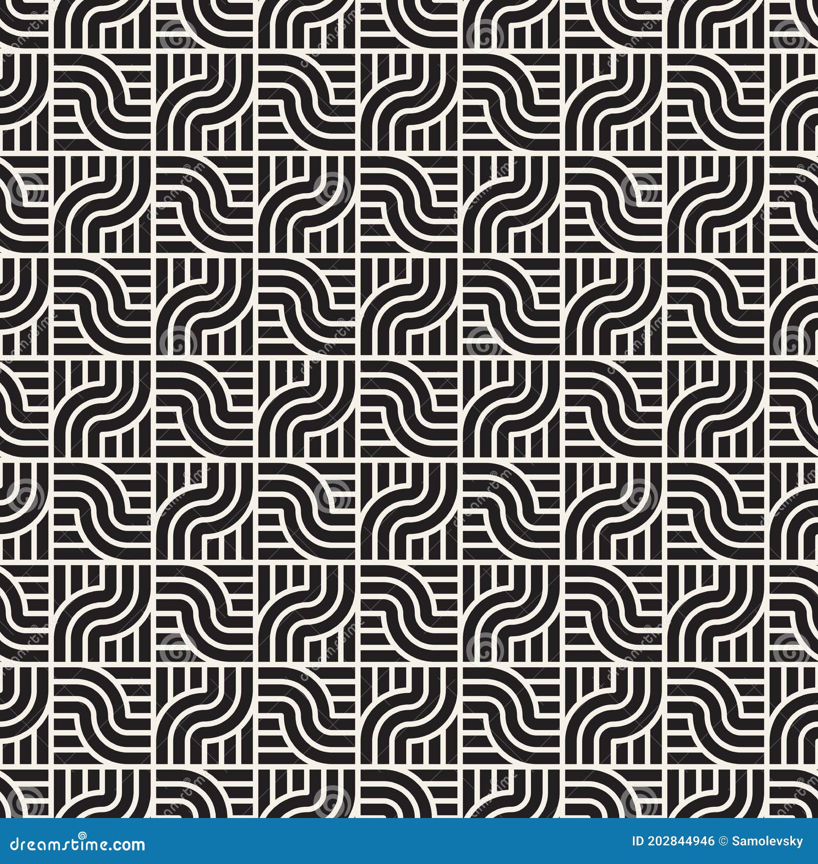 Interwoven Lines Seamless Pattern Vector Illustration | CartoonDealer ...