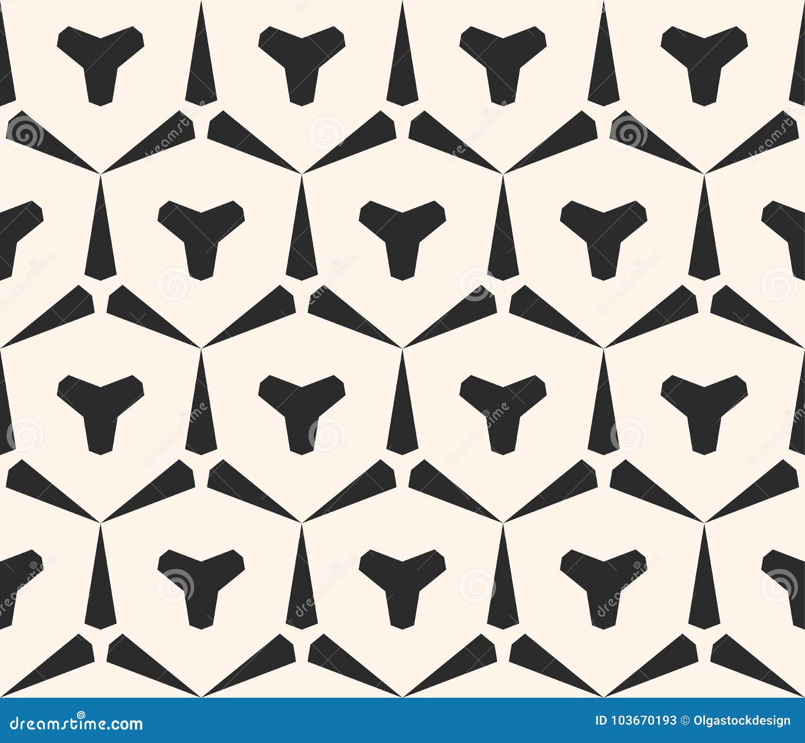 Vector Seamless Geometric Pattern Triangular Shapes Hexagons Stock 1814