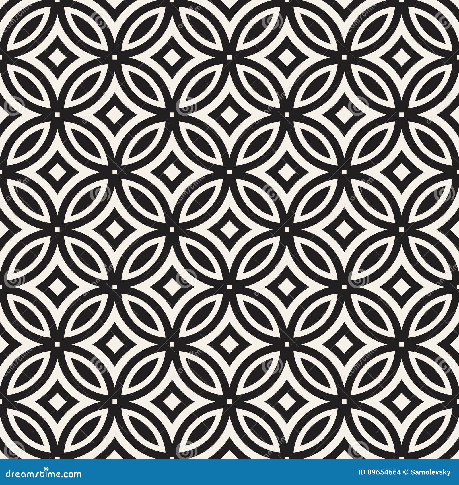 Vector Seamless Geometric Rounded Lines Pattern. Abstract Geometric ...