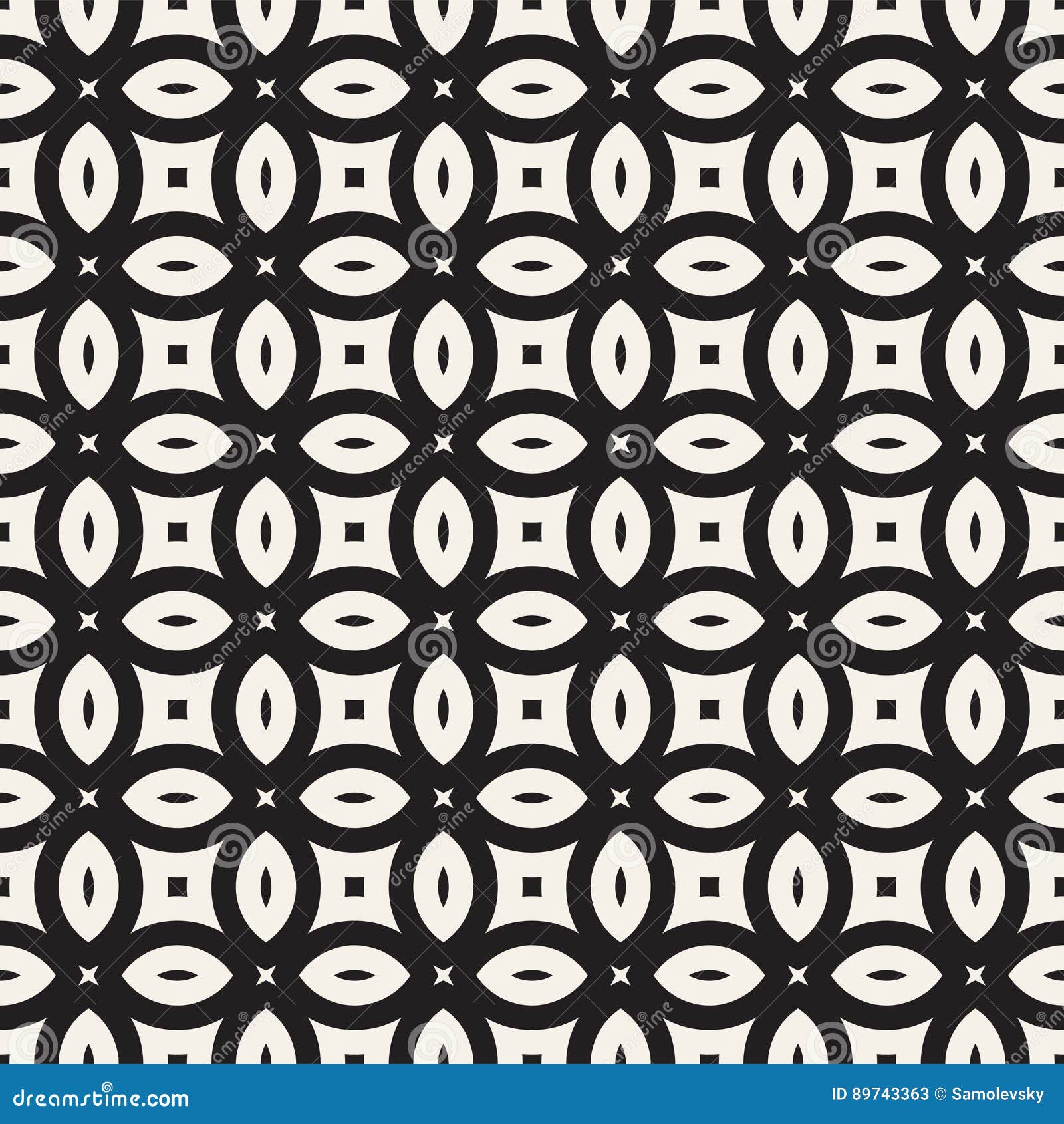 Vector Seamless Geometric Rounded Lines Pattern. Abstract Geometric ...