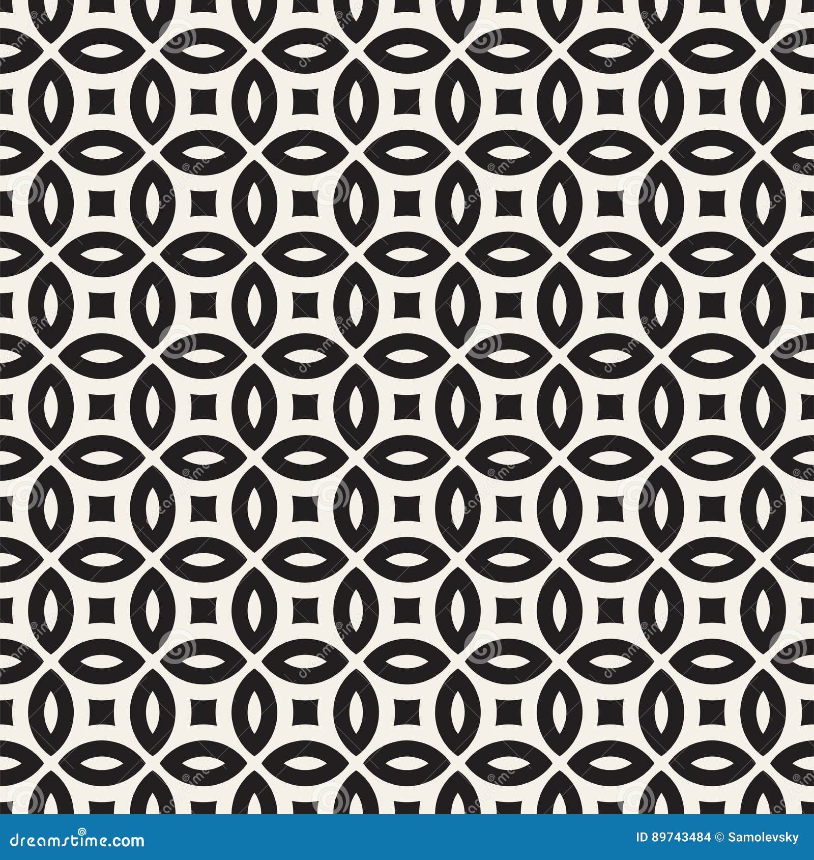 Vector Seamless Geometric Rounded Lines Pattern. Abstract Geometric ...
