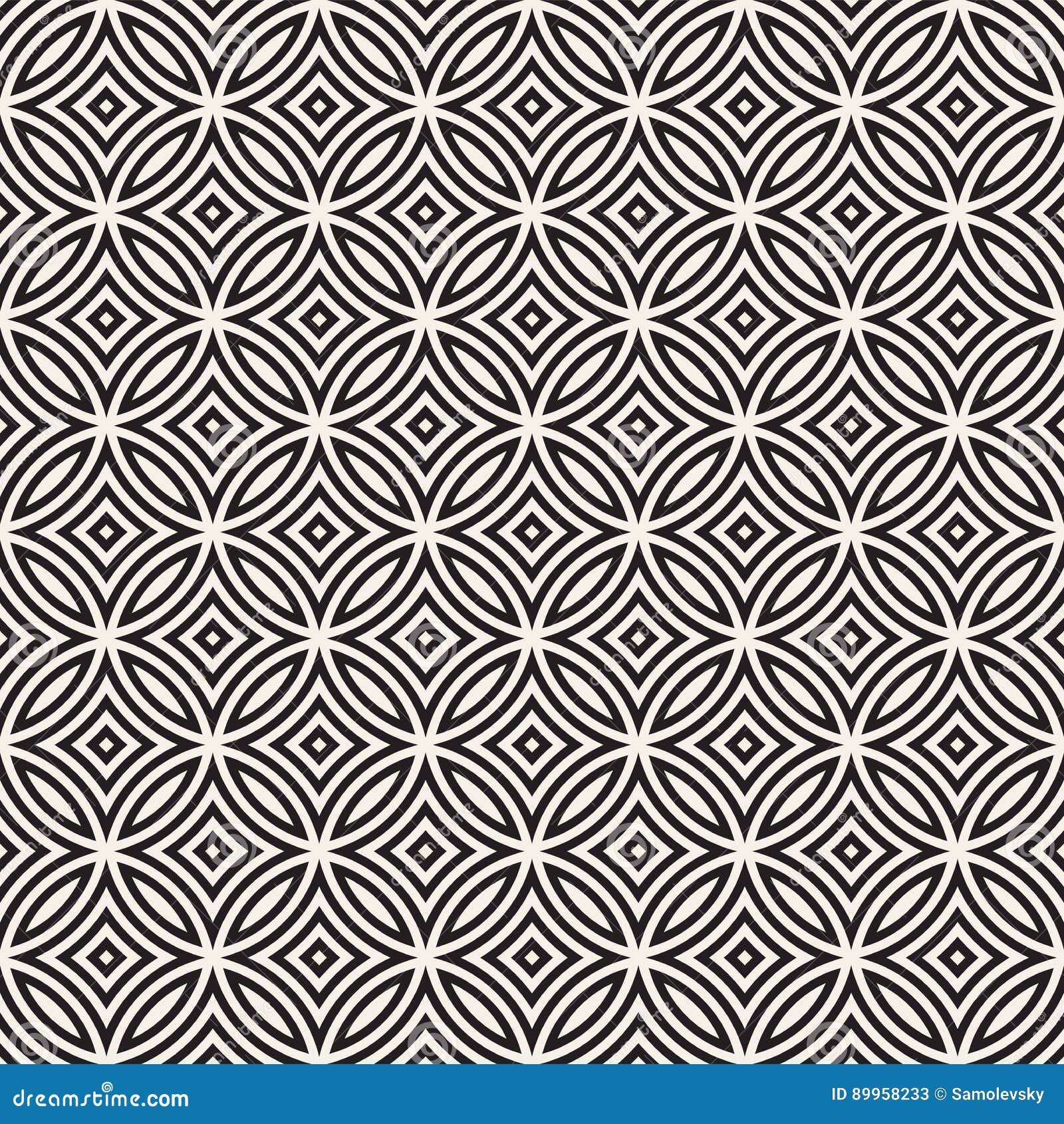 Vector Seamless Geometric Rounded Lines Pattern. Abstract Geometric ...