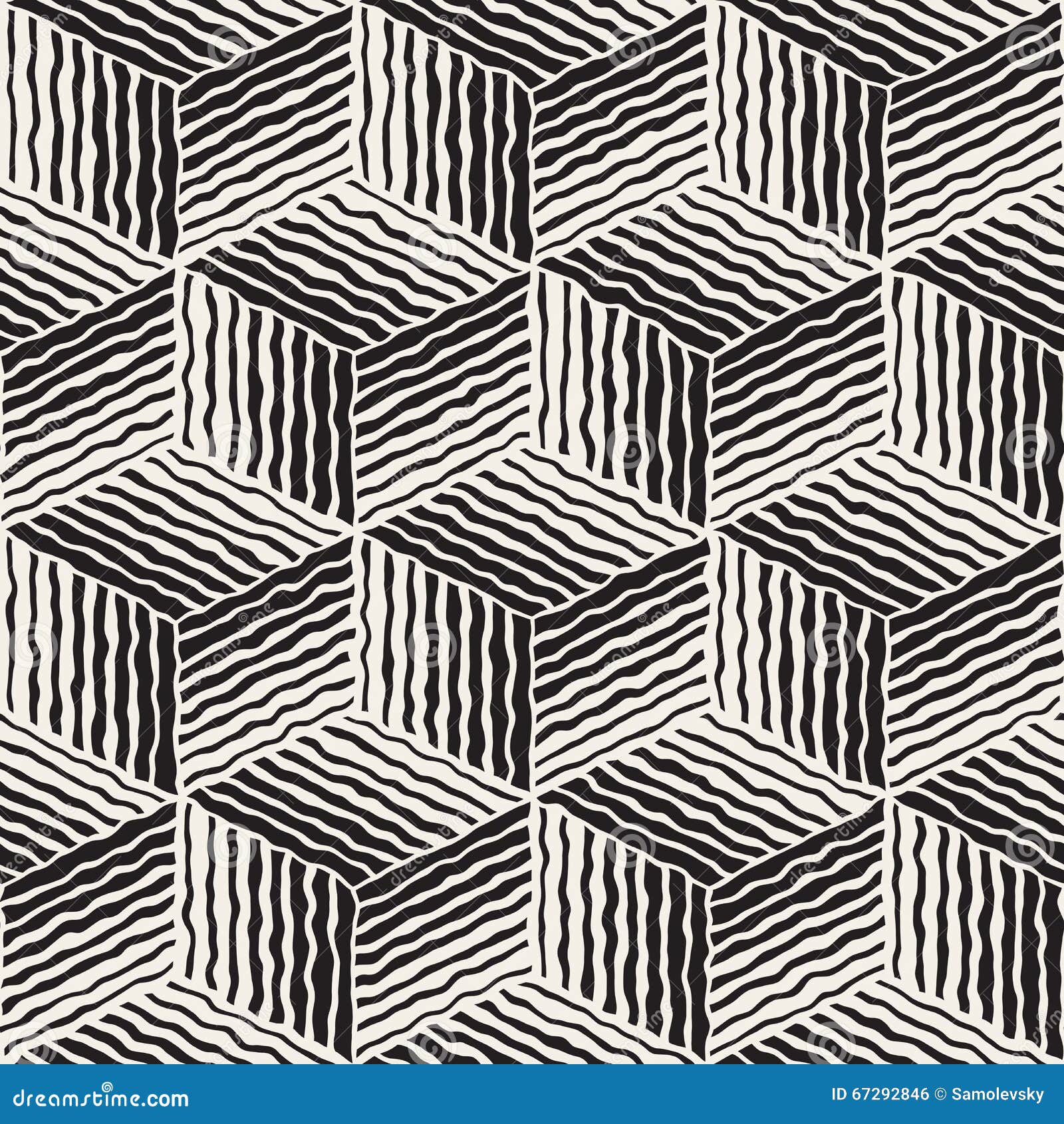 Vector Seamless Geometric Stripes Cube Pattern Stock Vector ...
