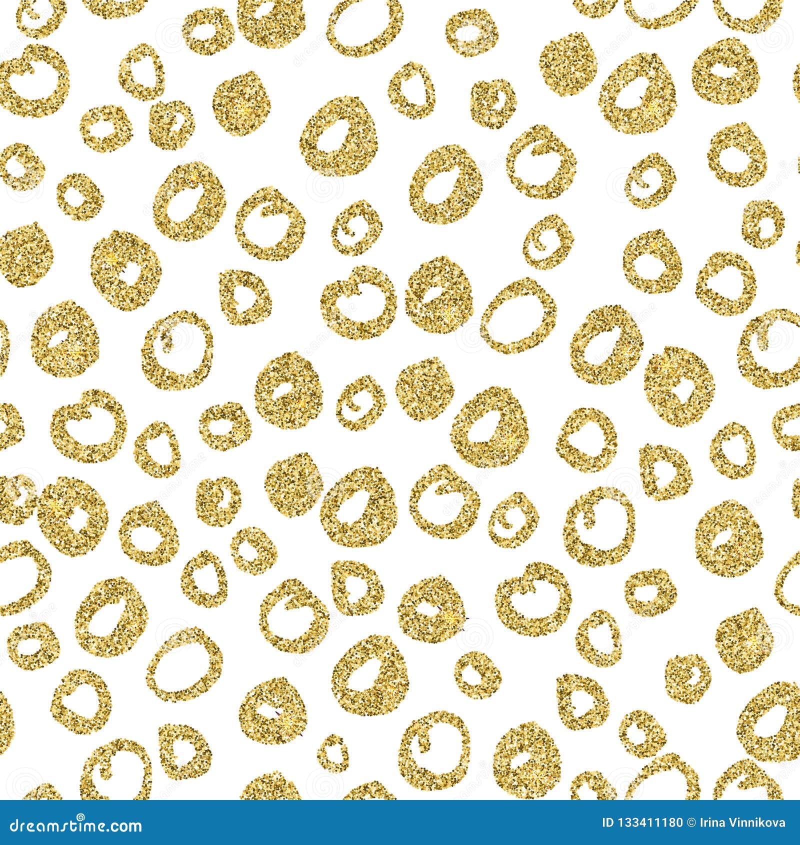 Vector Seamless Gold Circle Pattern. Hand-drawn Design for Invitations ...