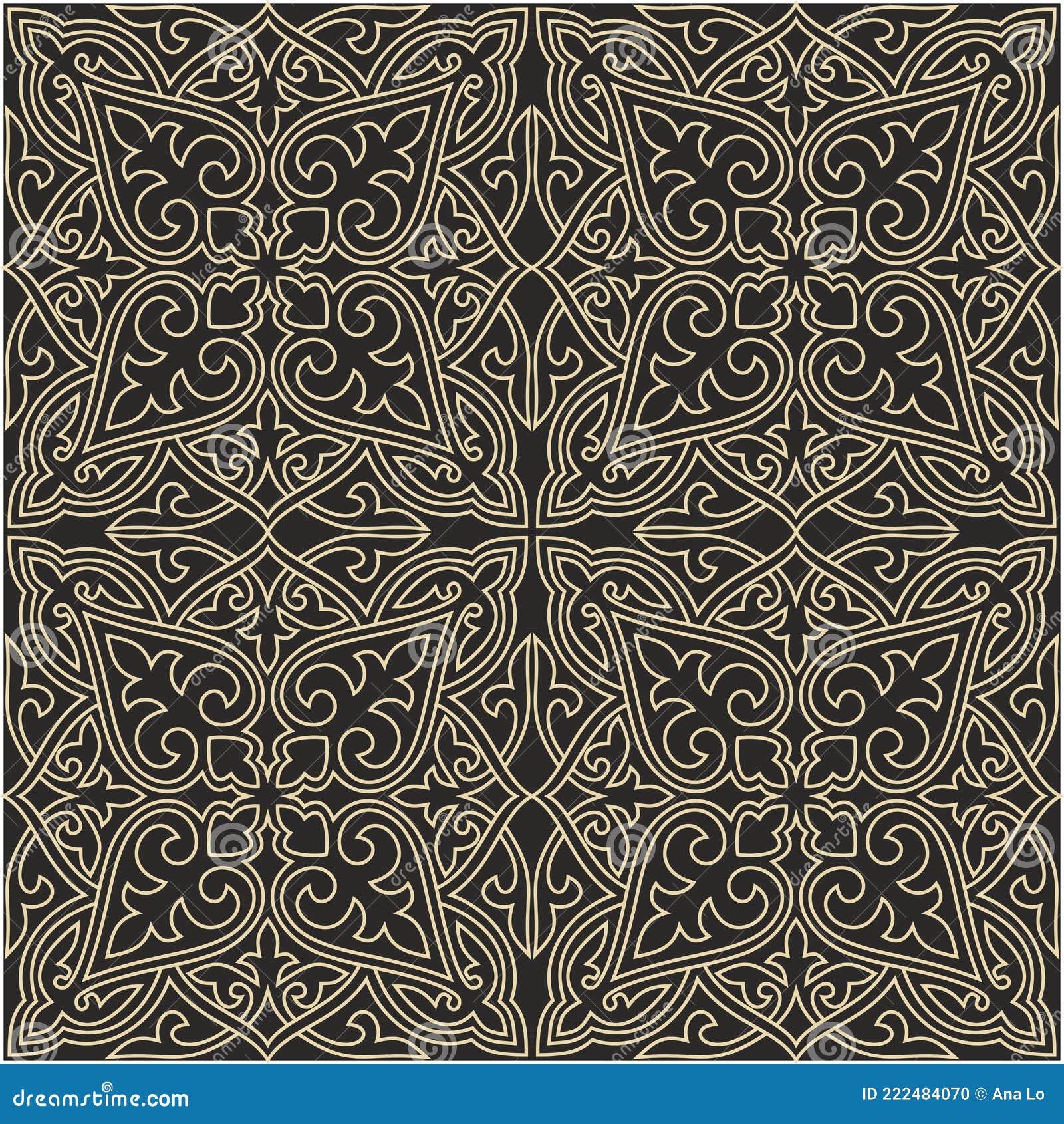 Vector Seamless Gold Kazakh National Pattern. Stock Vector ... Vector Seamless Gold Kazakh National Pattern. Stock Vector ...