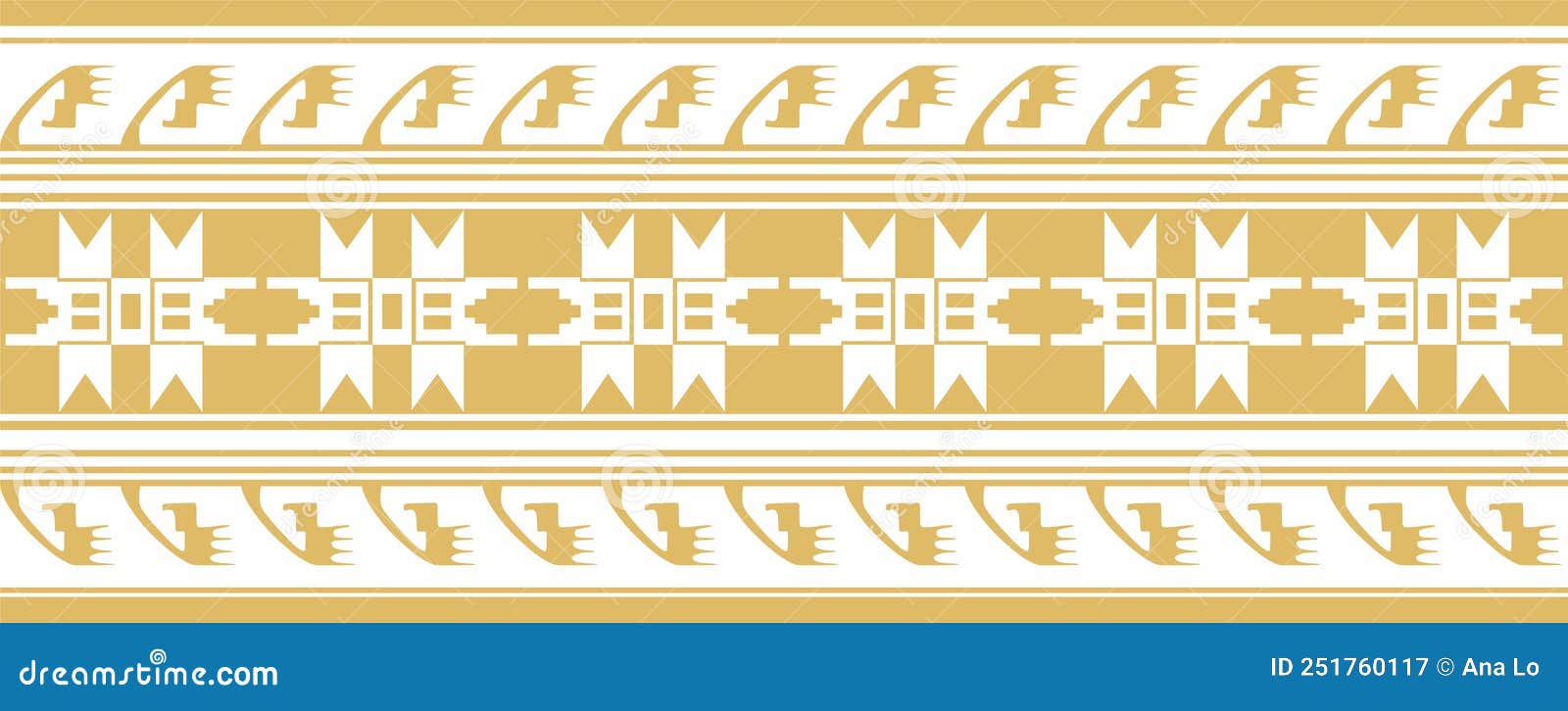 Vector Seamless Golden Border Ornament. Stock Vector - Illustration of ...