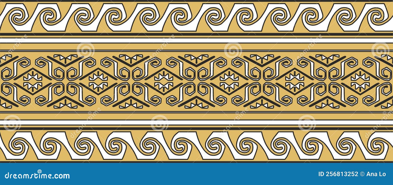 Vector Seamless Golden Border Ornament. Stock Vector - Illustration of ...